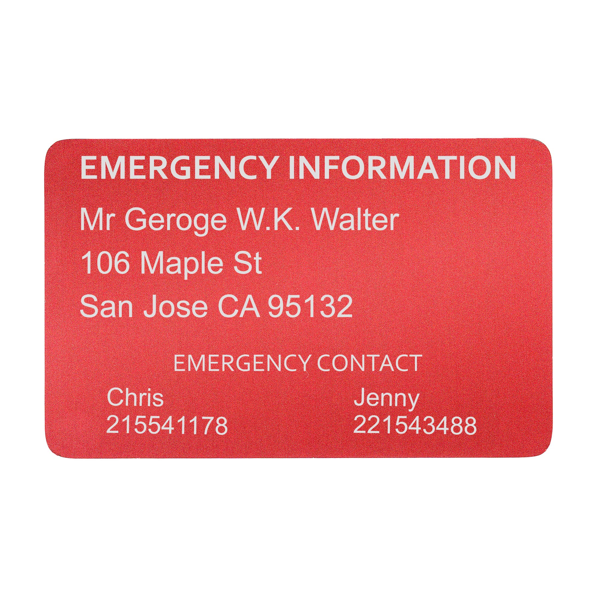 Amazon.com: Personalized Engraved Emergency Contact Custom Wallet ...