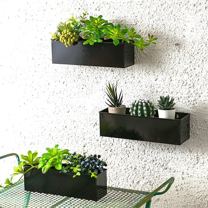 LaLaGreen Wall Planter - 3 Pack, 12 Inch Large Wall Mount Succulent ...