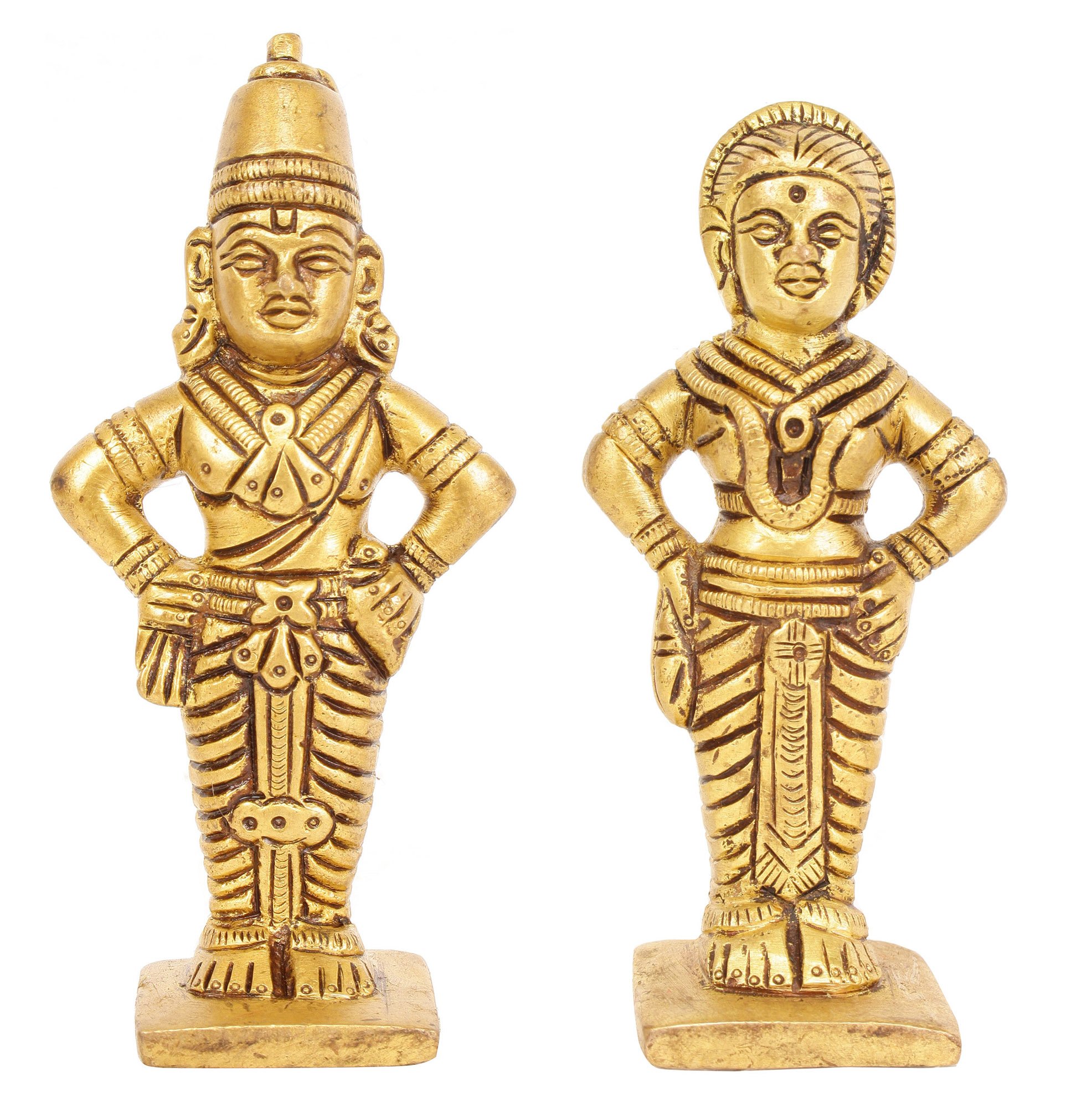 Buy Exotic India Lord Vitthal or Panduranga and Rukmini - Brass Statue ...