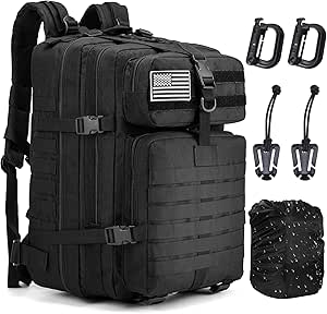 Amazon.com: THYWD 45L Tactical Backpack Large Black Military Army ...