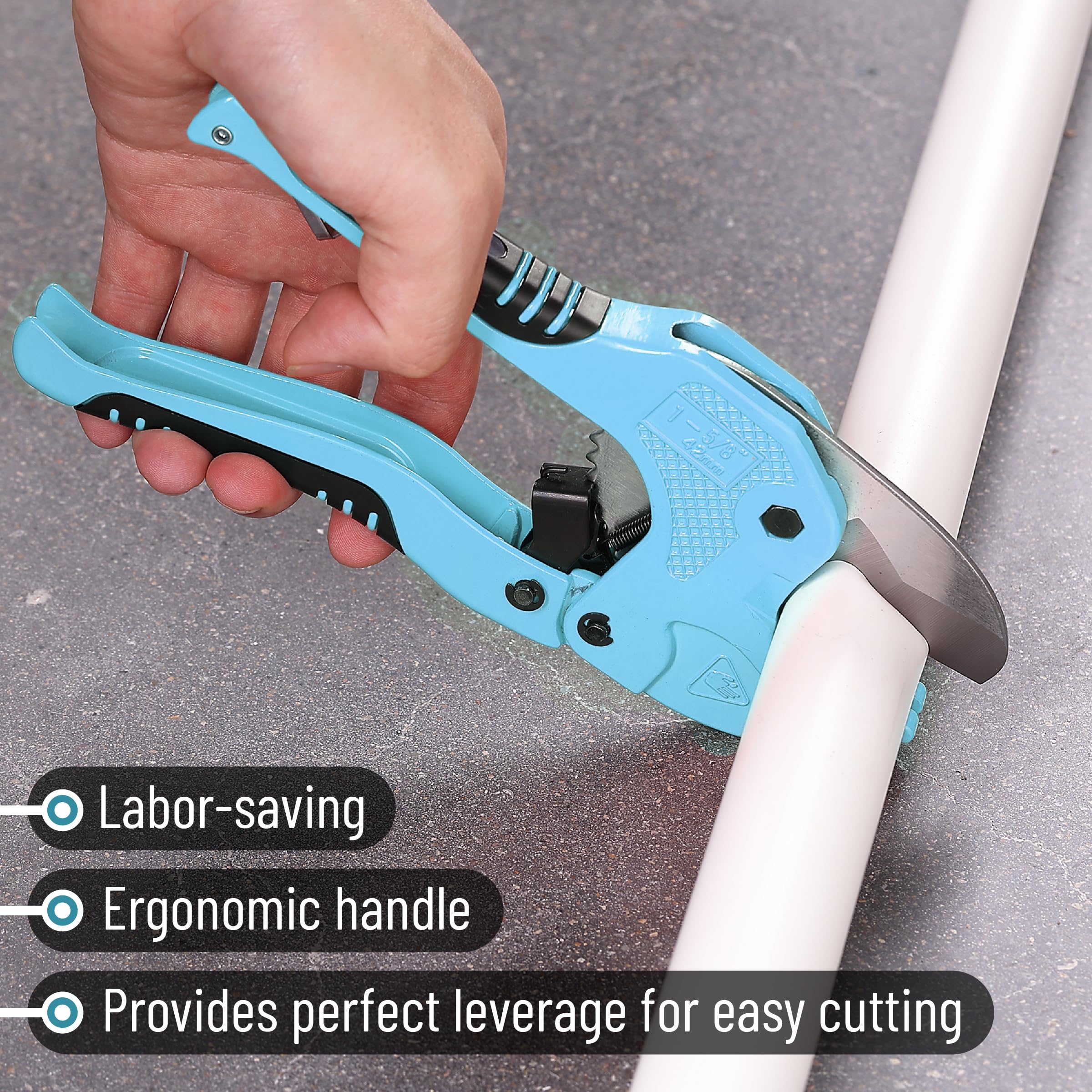 Snapklik.com : Bates- PVC Pipe Cutter, Cuts Up To 1-5/8", Sky Blue ...