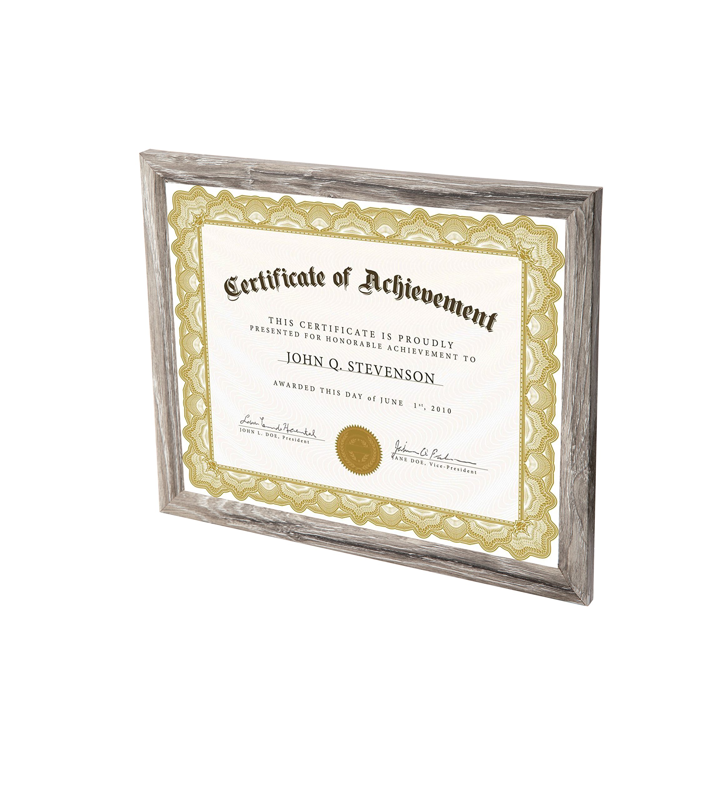 Document Frame - Grey Made to Display Certificates 8.5x11 Inch ...