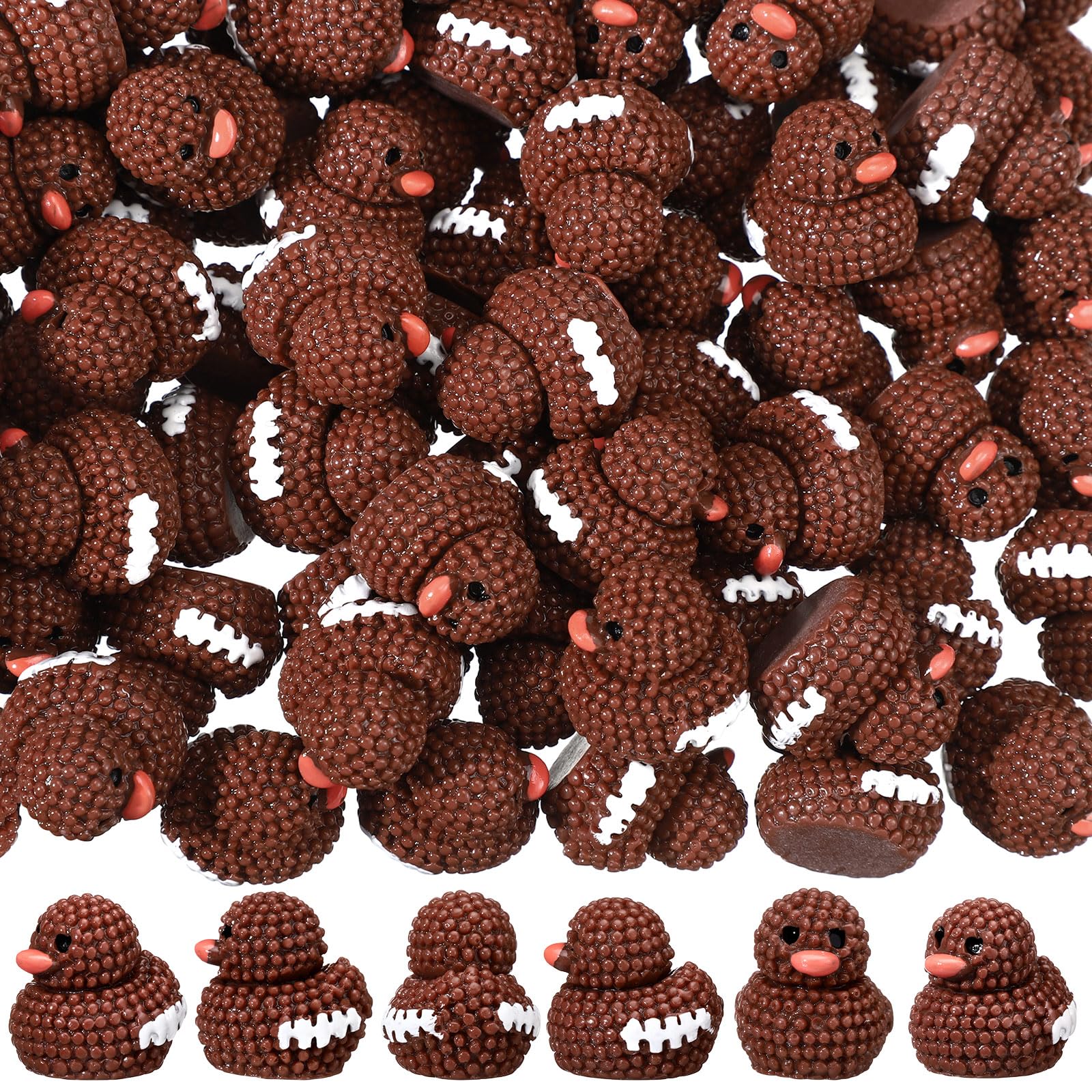 Amazon.com: Realspring 100 Pcs Football Resin Ducks Mini Resin Ducks ...