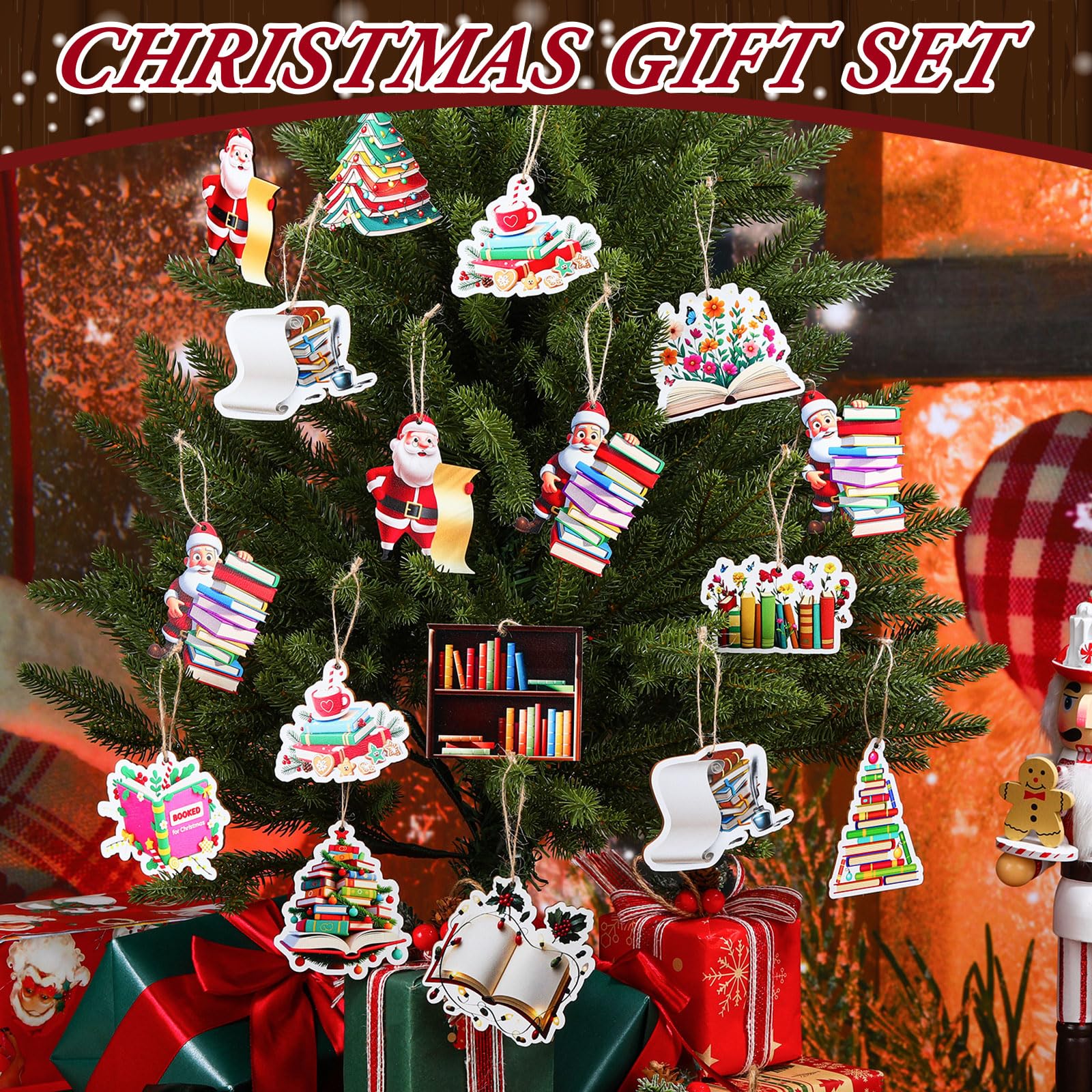 Snapklik.com : 36 Pack Book Lovers Christmas Tree Ornaments Gifts Book ...