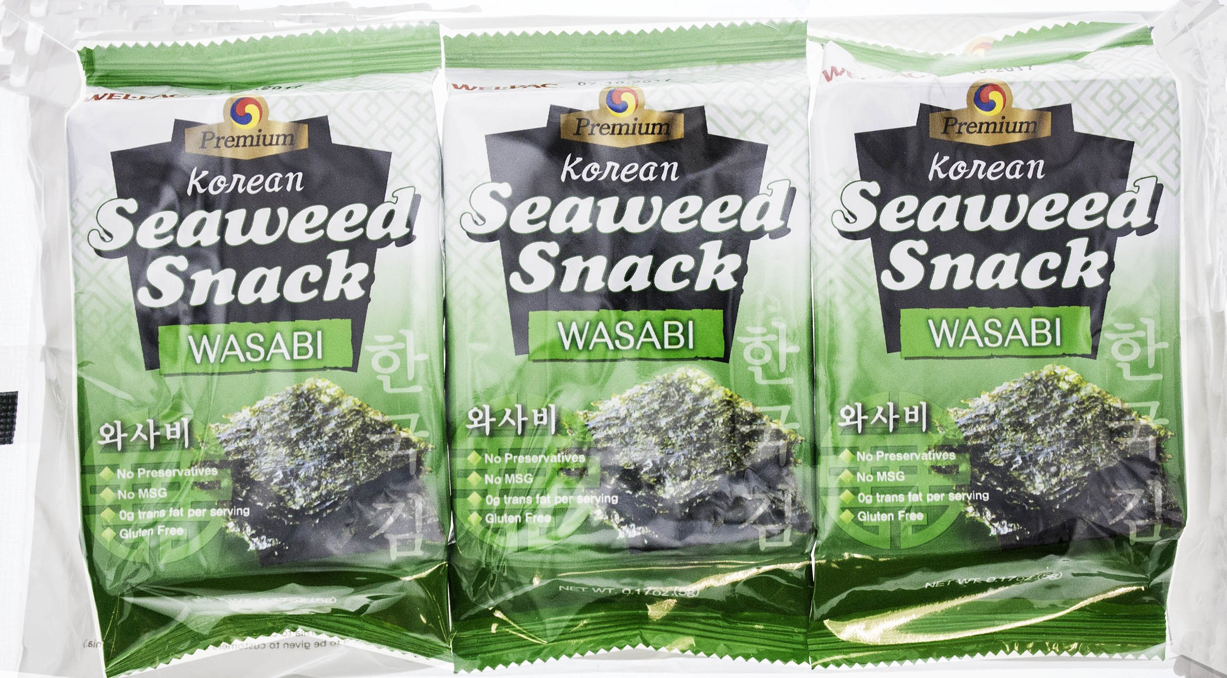 Amazon.com : J-BASKET Korean Seaweed Snack, Wasabi, 0.52 Ounce (Pack of ...