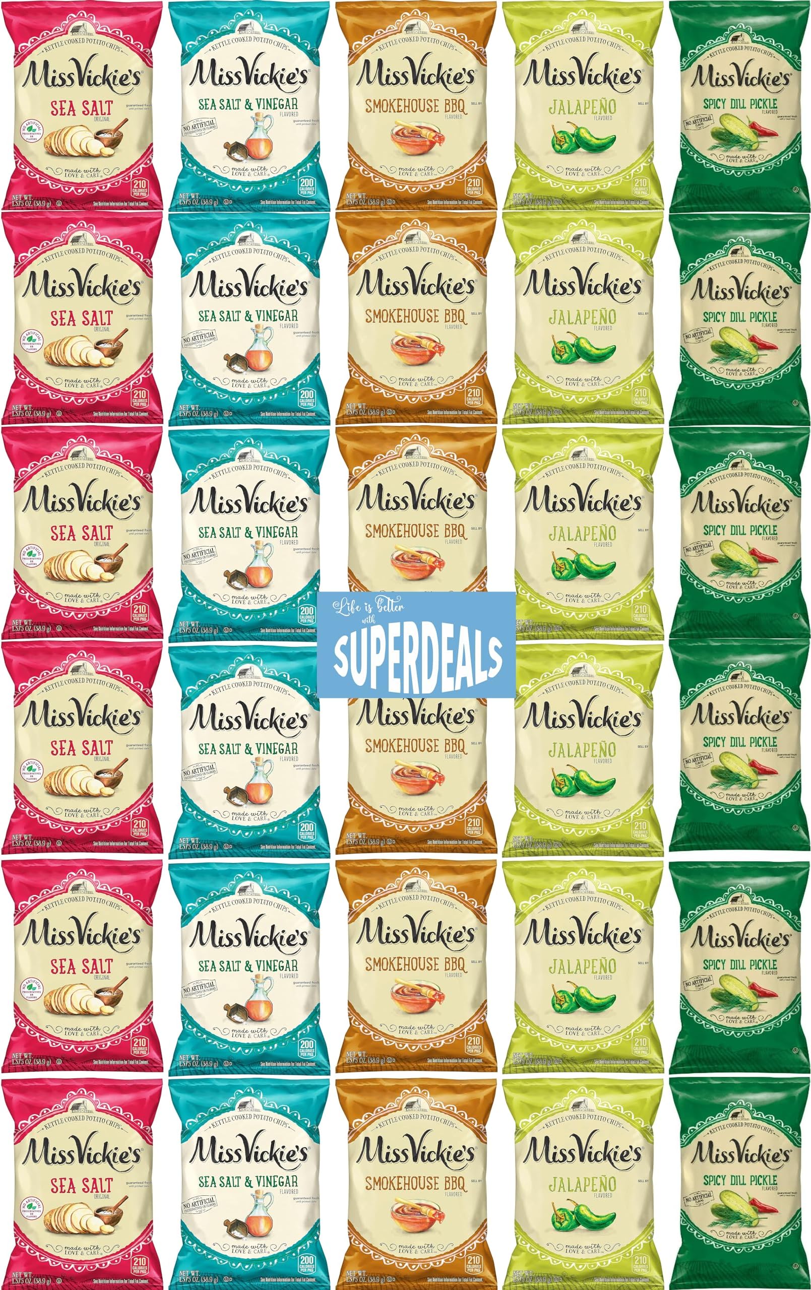 Amazon.com: Kettle Cooked Potato Chips by Miss Vickie's Value Pack ...
