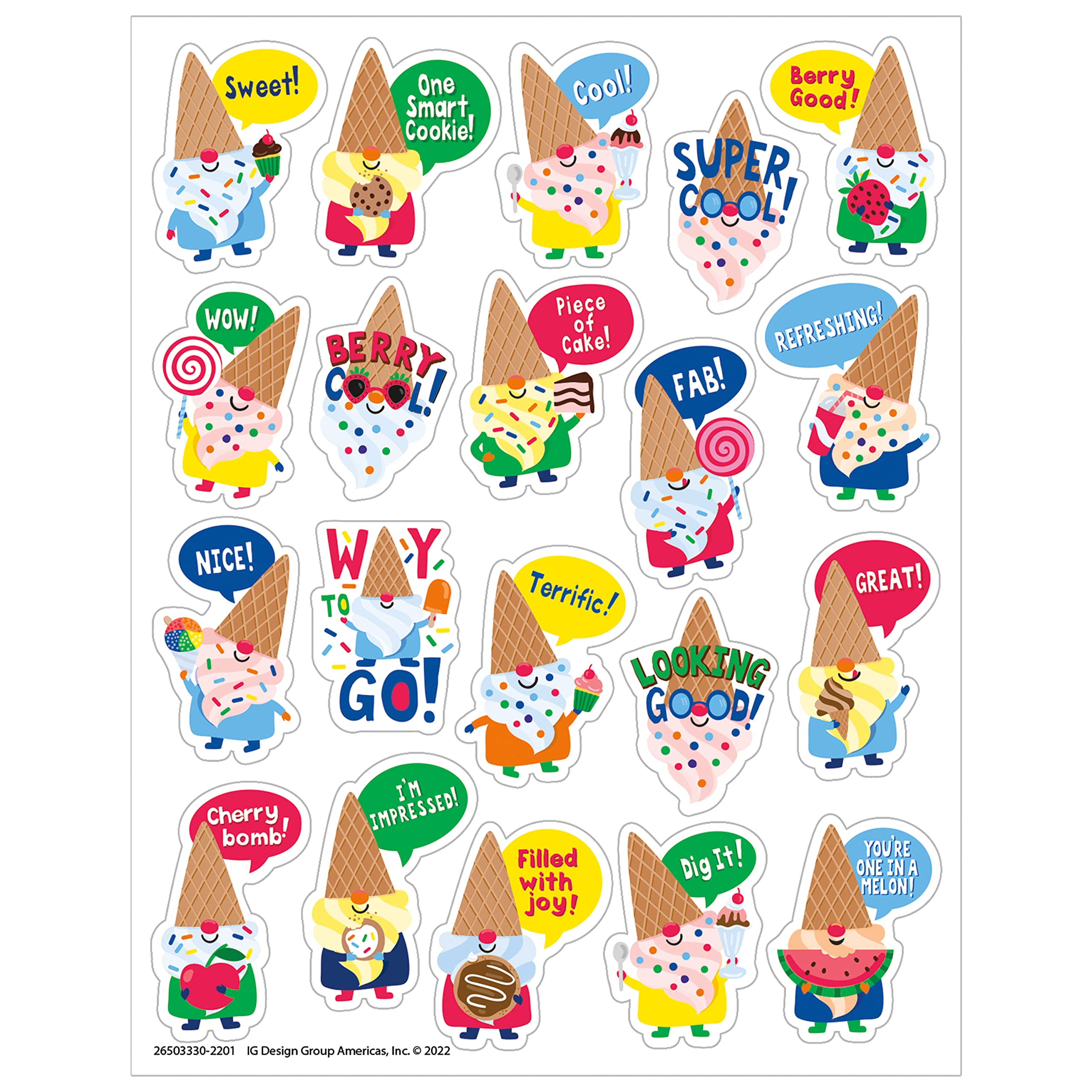 Amazon.com: Eureka Dessert Gnomes Candy Scented Stickers, Pack of 80 ...