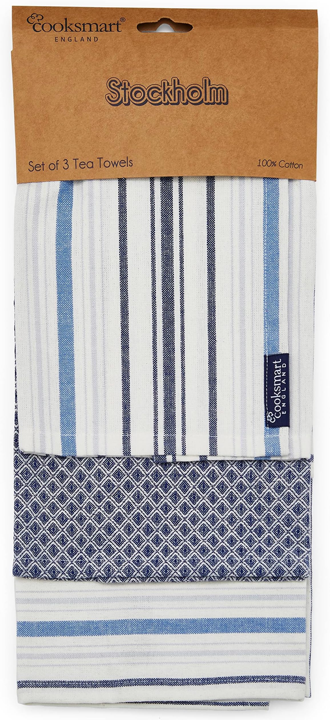 Cooksmart British Designed Pack of 3 Tea Towels | Luxury Tea Towels for ...