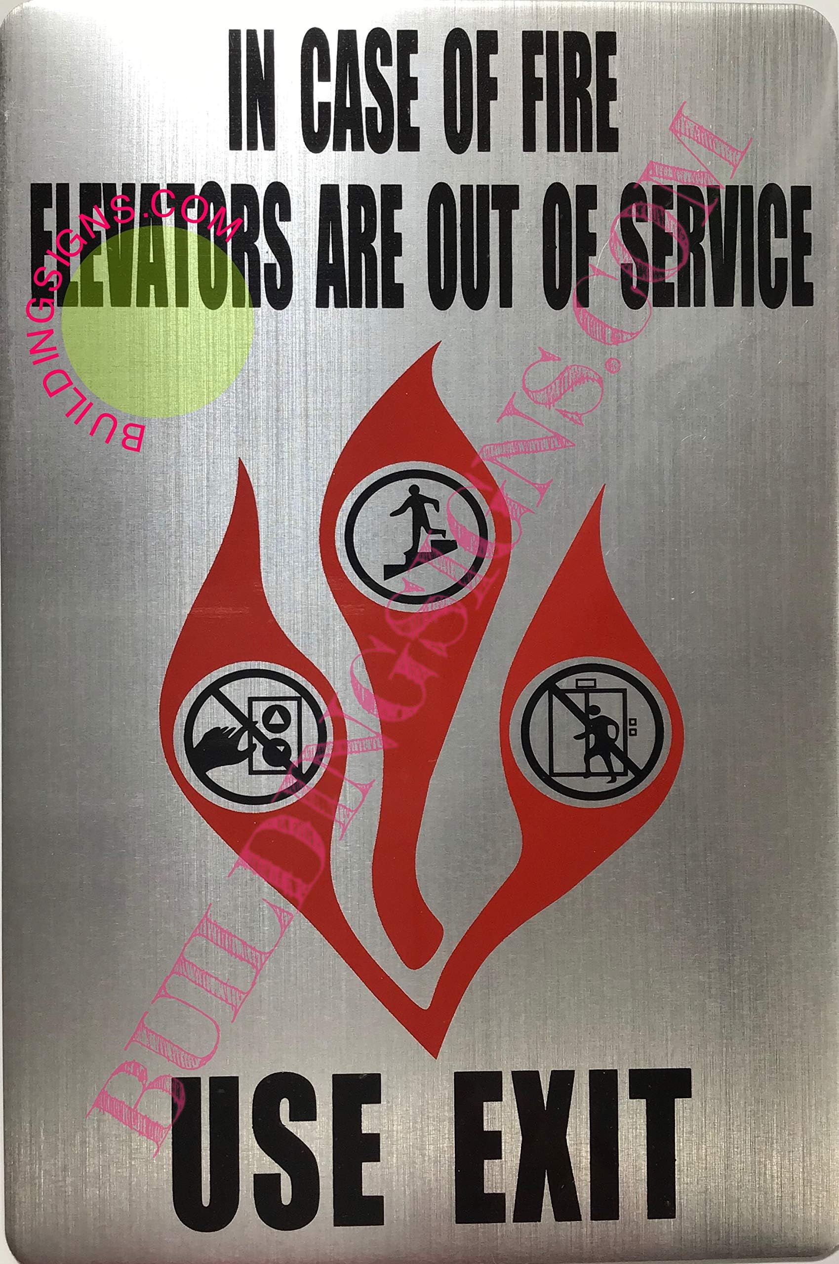 Amazon.com : in Case of Fire Elevators are Out of Service Use Exit 8"x5 ...