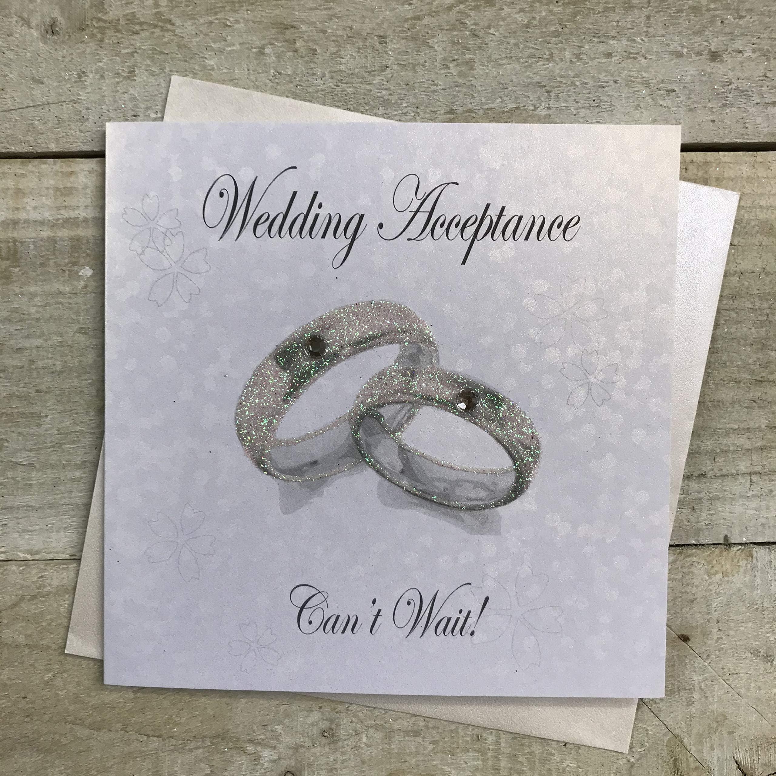 Words 'n' Wishes Wedding Acceptance Card - Colourful Love Hearts with ...