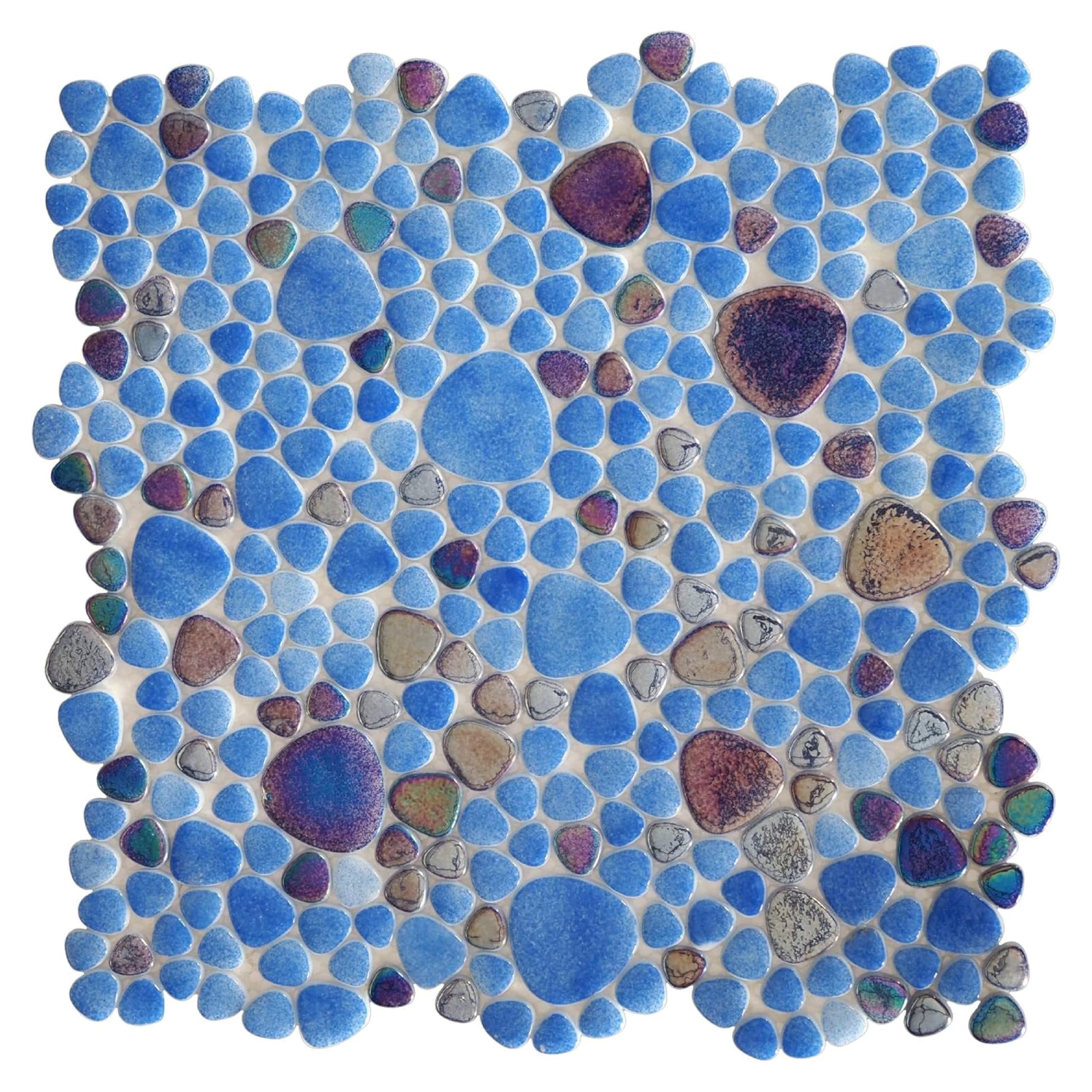 Glass Tile Love Whole Lotta Love 12 in. X 12 in. Pebble Glass Mosaic ...
