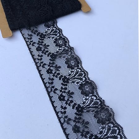 Amazon.com: Black Lace Ribbon 2 Inches Wide x 10 Yards Lace Trim Ribbon ...