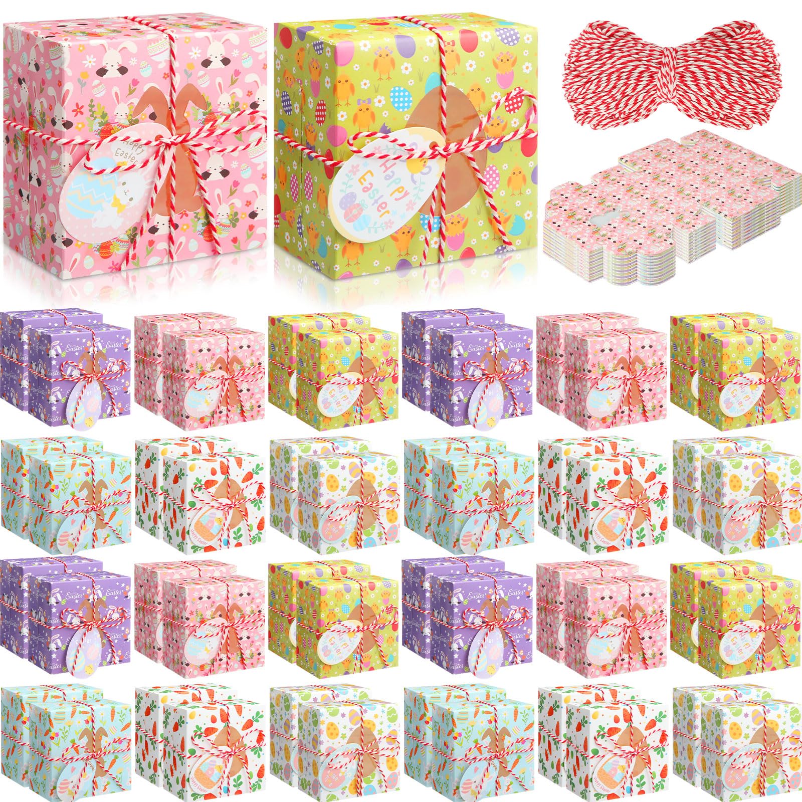 Amazon.com: Motipuns 120 Pcs Easter Cookie Boxes with Window 4 x 4 x 2. ...