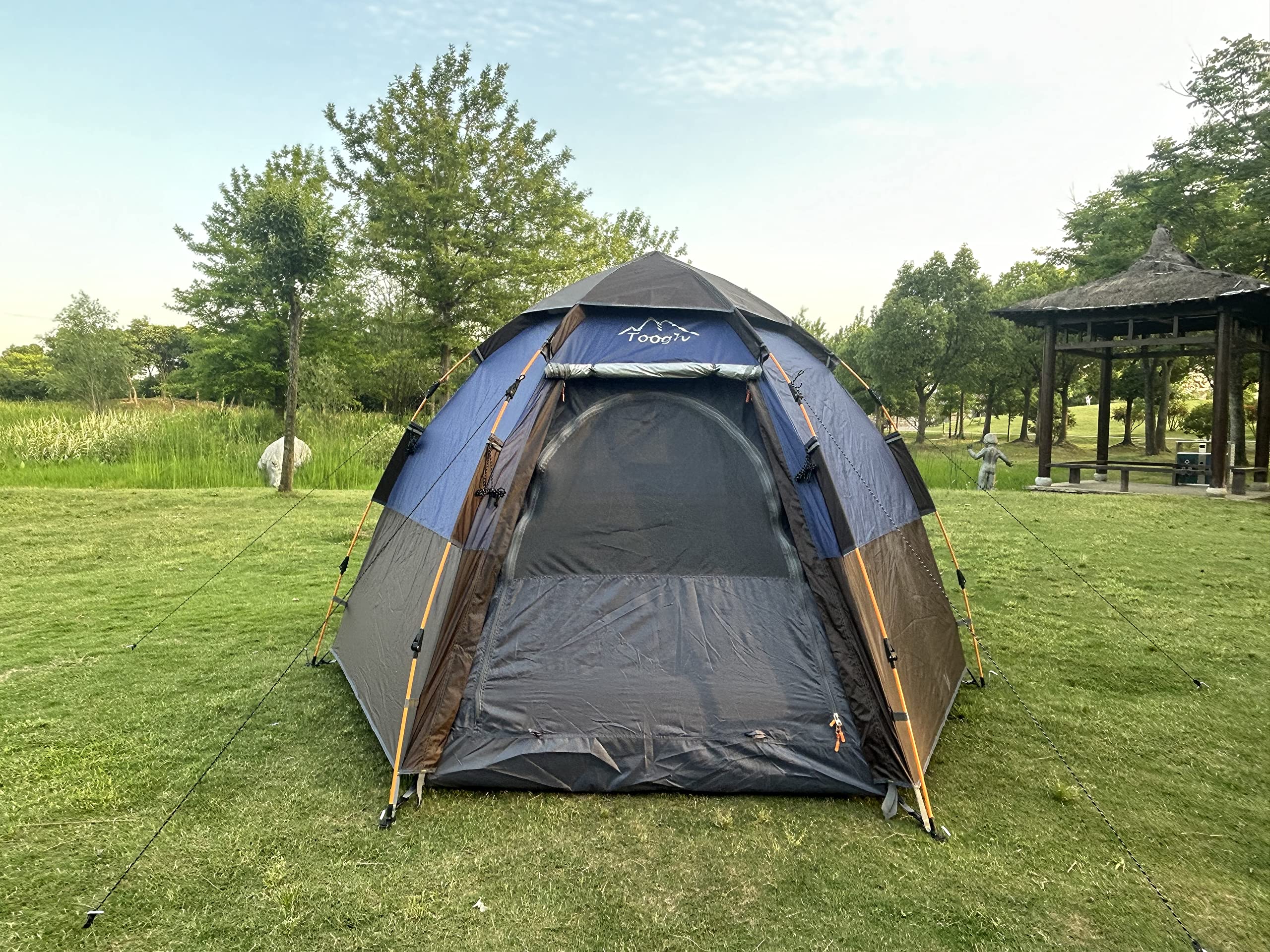 Toogh 3-4 Person Camping Tent 60 Seconds Set Up Tent Waterproof Pop Up ...