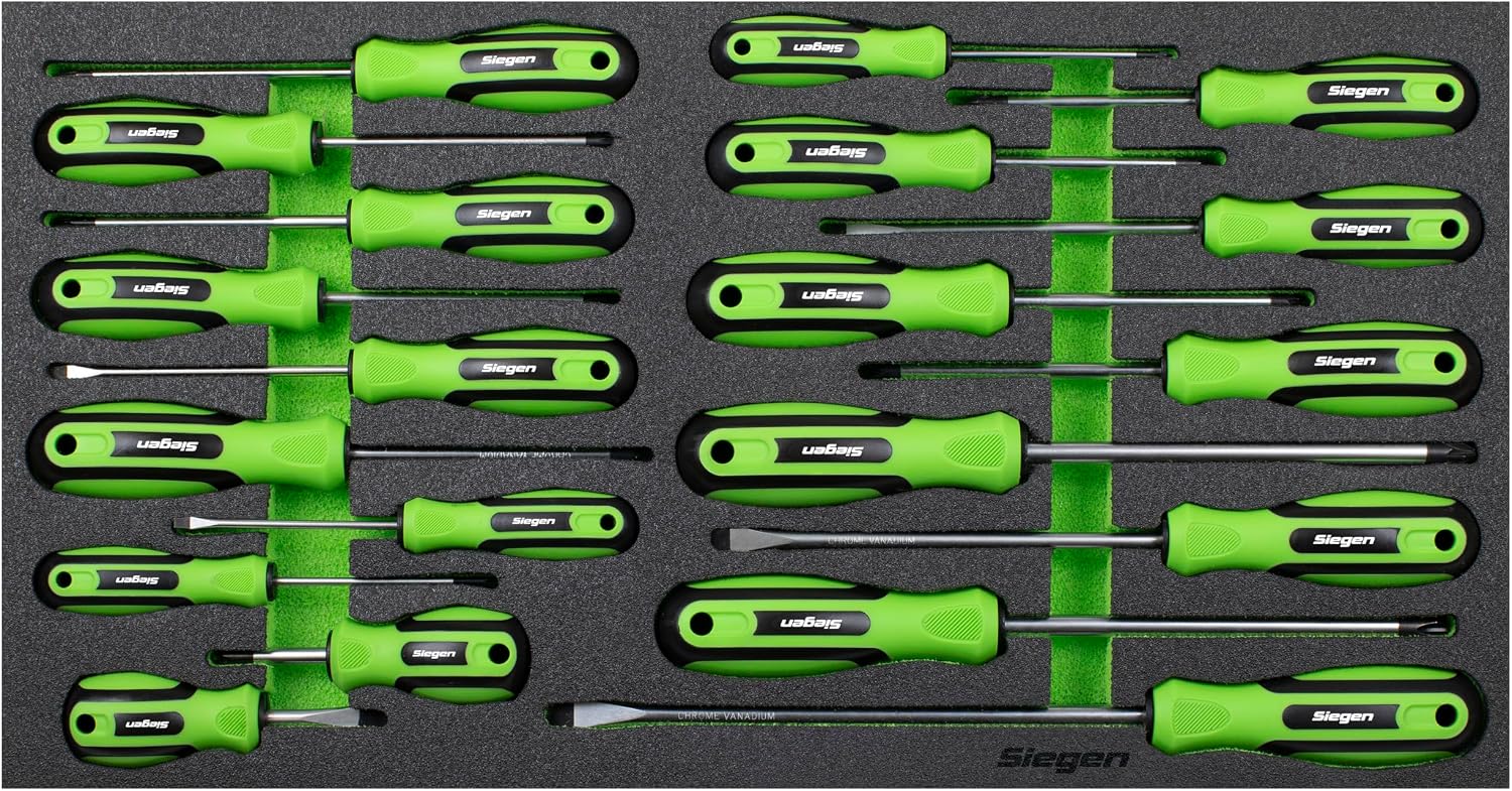 Siegen by Sealey 20pc Screwdriver Set with Tool Tray - S01276 : Amazon ...