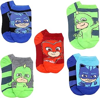 Amazon.com: PJ Masks Boys 5 Pack Character Socks, Blue/Green/Red, Small ...