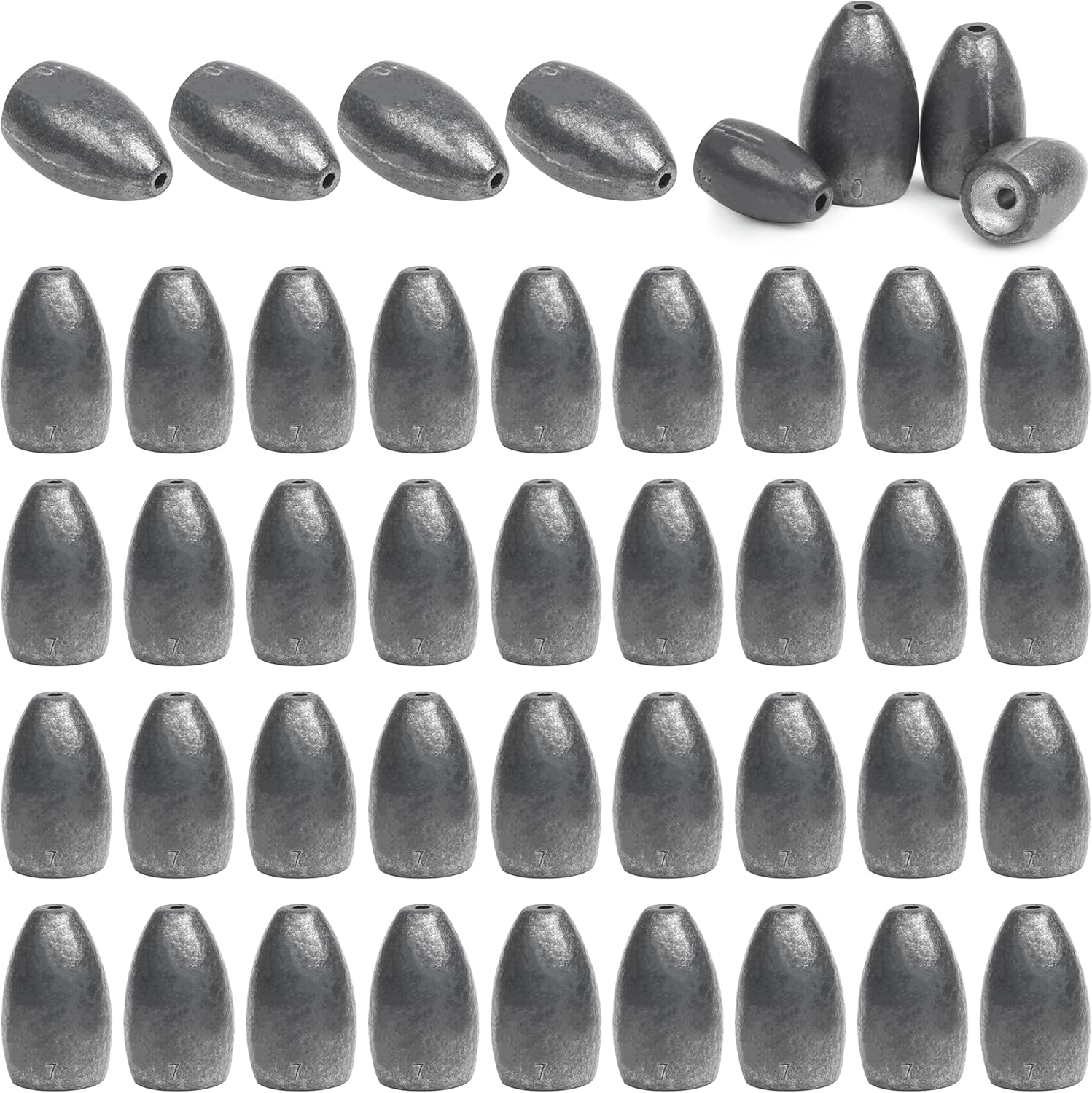 Amazon.com : Flipping Fishing Weights,40pcs Bullet Fishing Sinker Weights Worm Weights Slip ...
