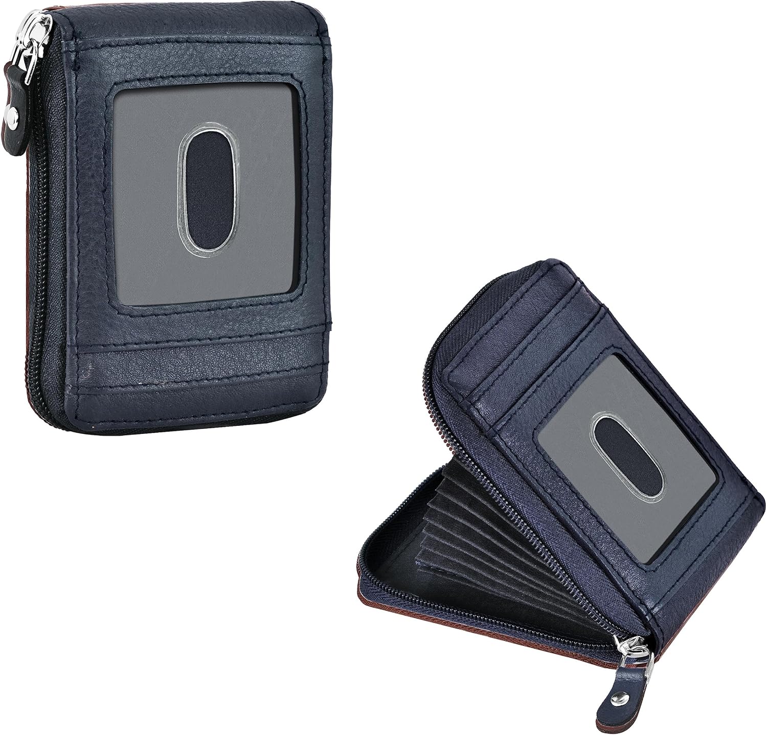 Amazon.com: Lorenz Genuine Leather 9 Slot Vertical Credit Debit Card ...
