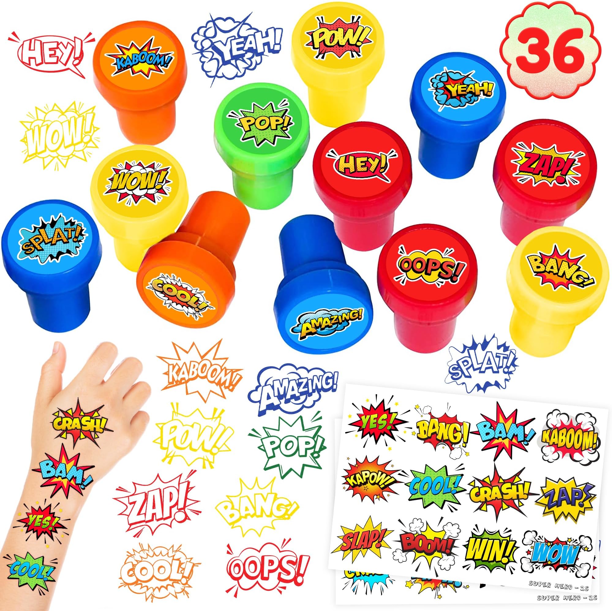 Amazon.com : Hero Temporary Tattoos Stickers for Kids Surprise Stickers ...