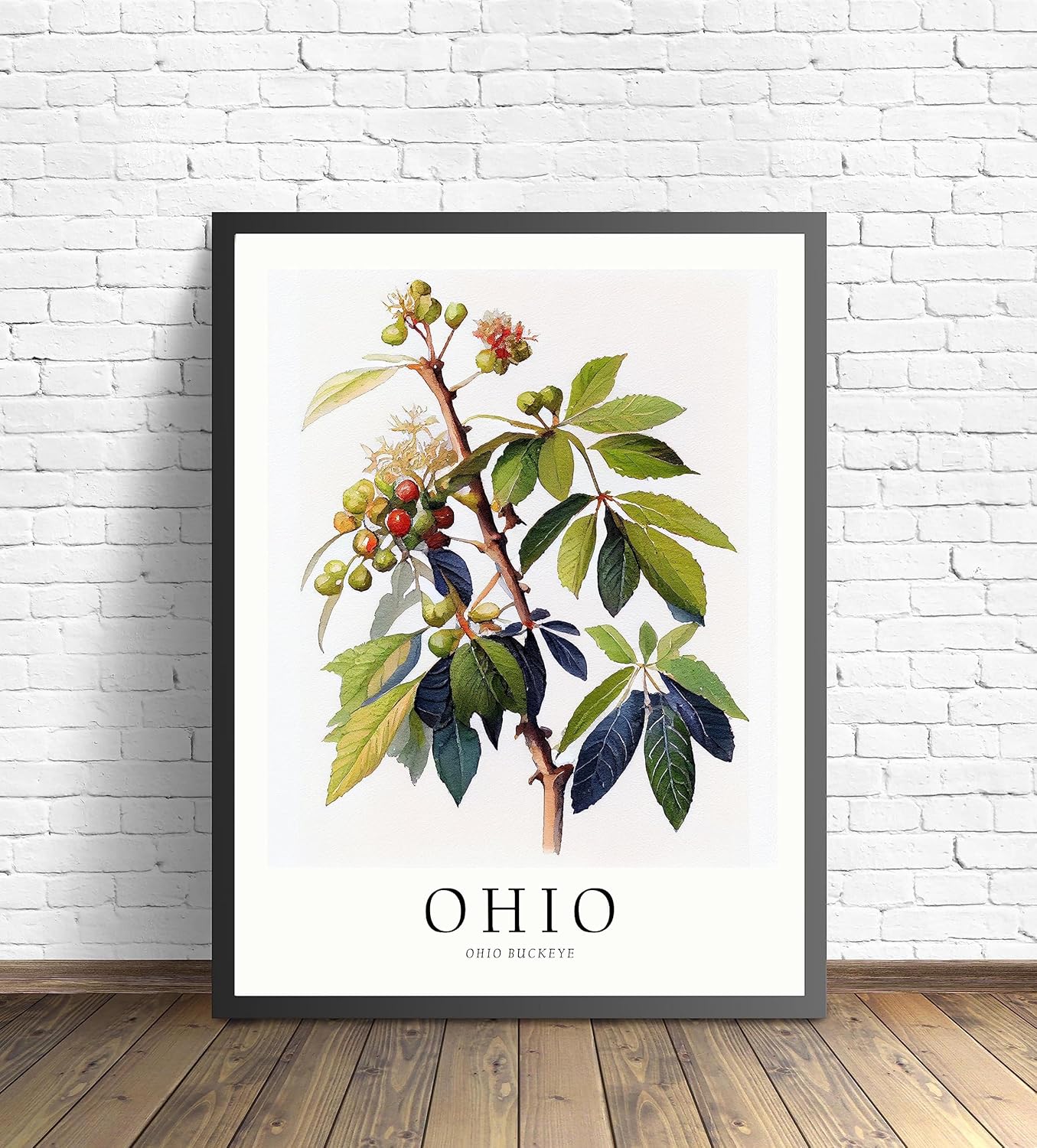 Amazon.com: Ohio State Tree Art Print, Ohio Poster Wall art Decor, Ohio ...