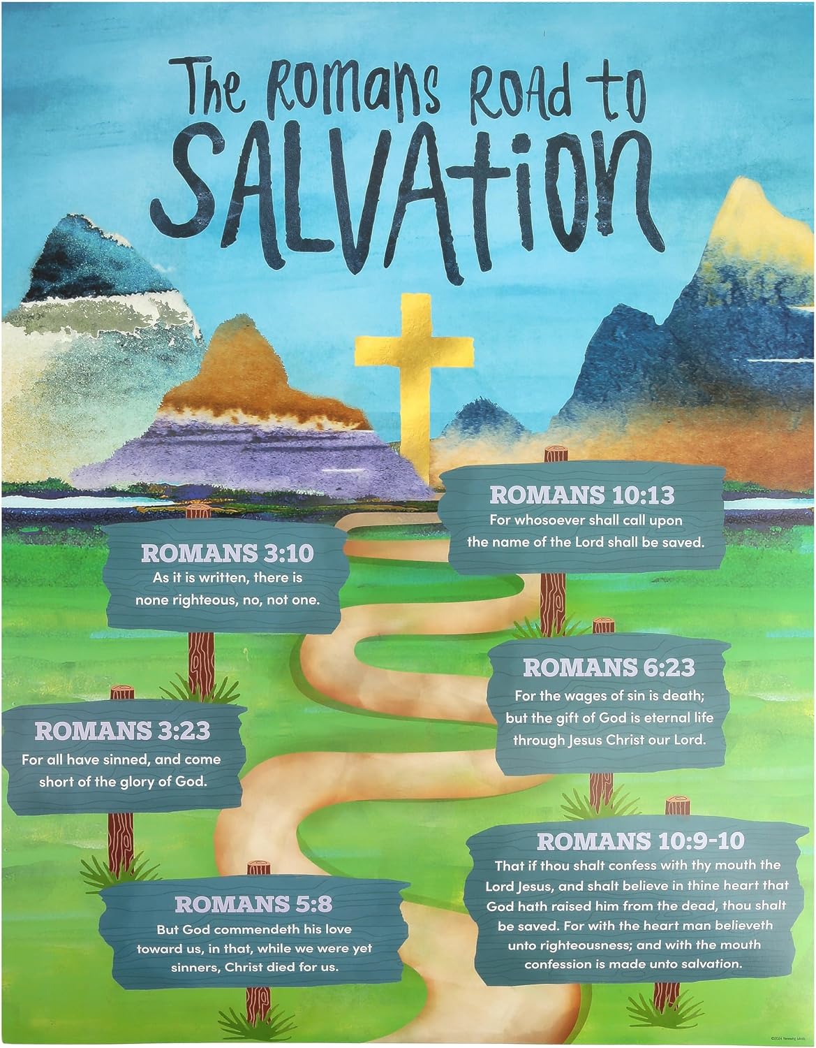 Amazon.com: Renewing Minds, The Romans Road To Salvation Chart, 22 x 17 ...