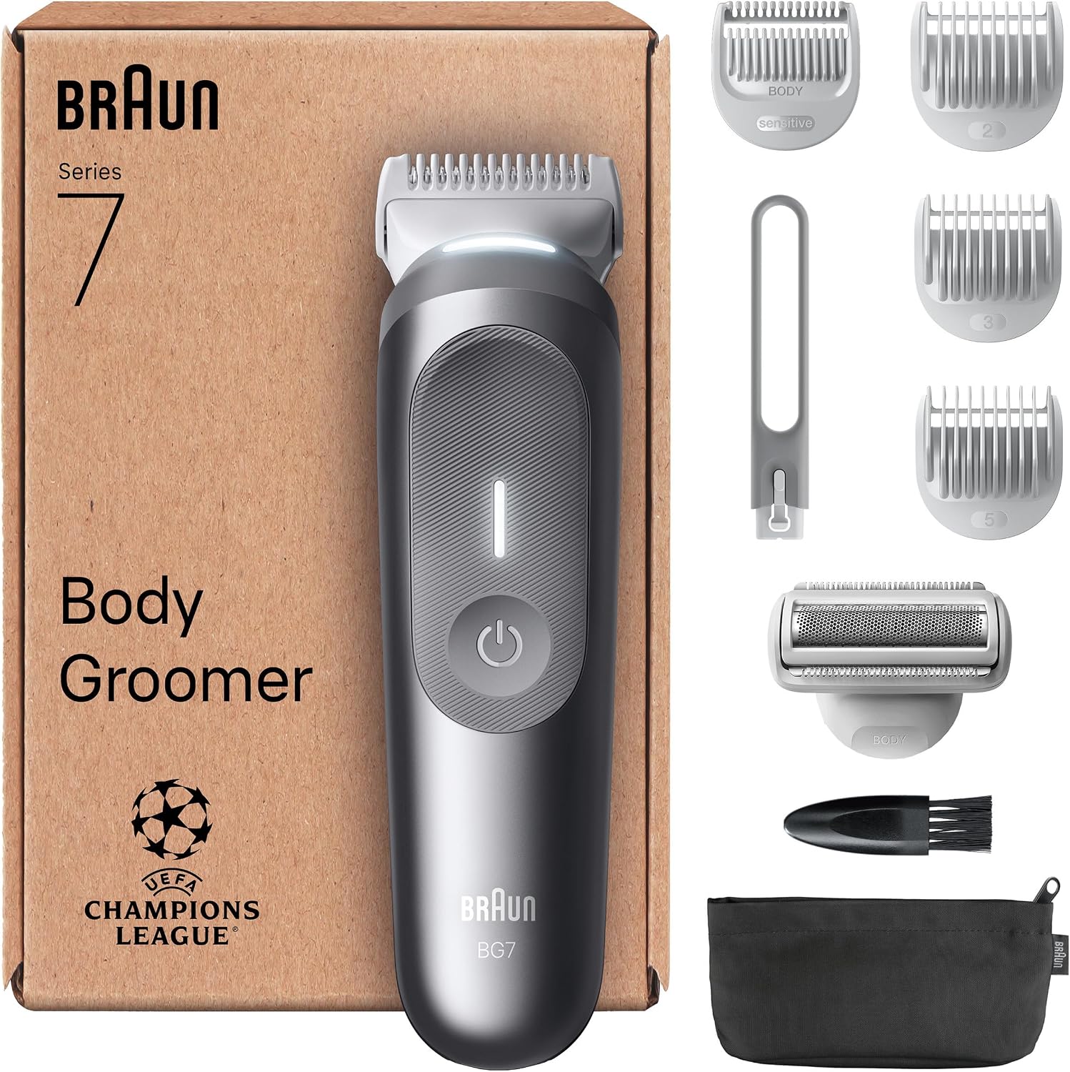 Braun Body Groomer Series 7, +8 Grooming Tools, with Smartlight ...