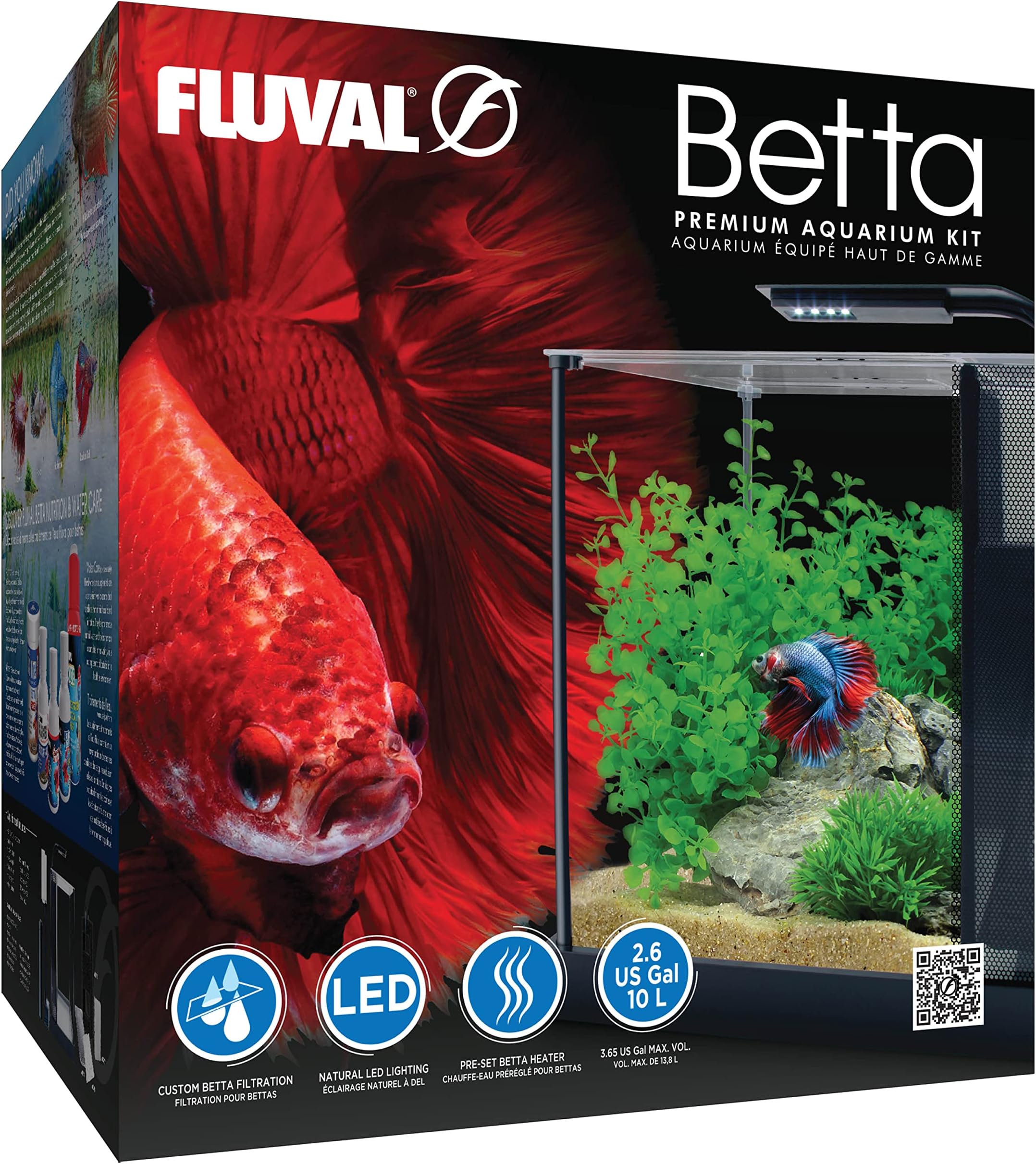 Fluval Betta Premium Aquarium Kit, 2.6 US Gal (10 L) : Amazon.ca: Pet ...