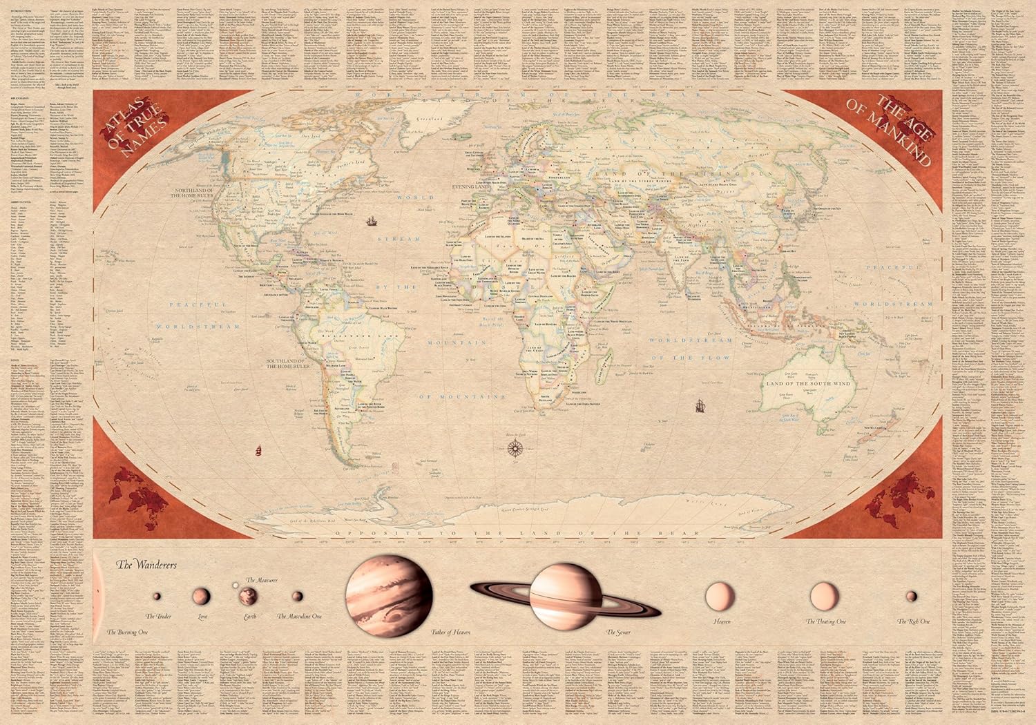 The Atlas of True Names ~ World - laminated poster 39" x 27" : Stephan ...