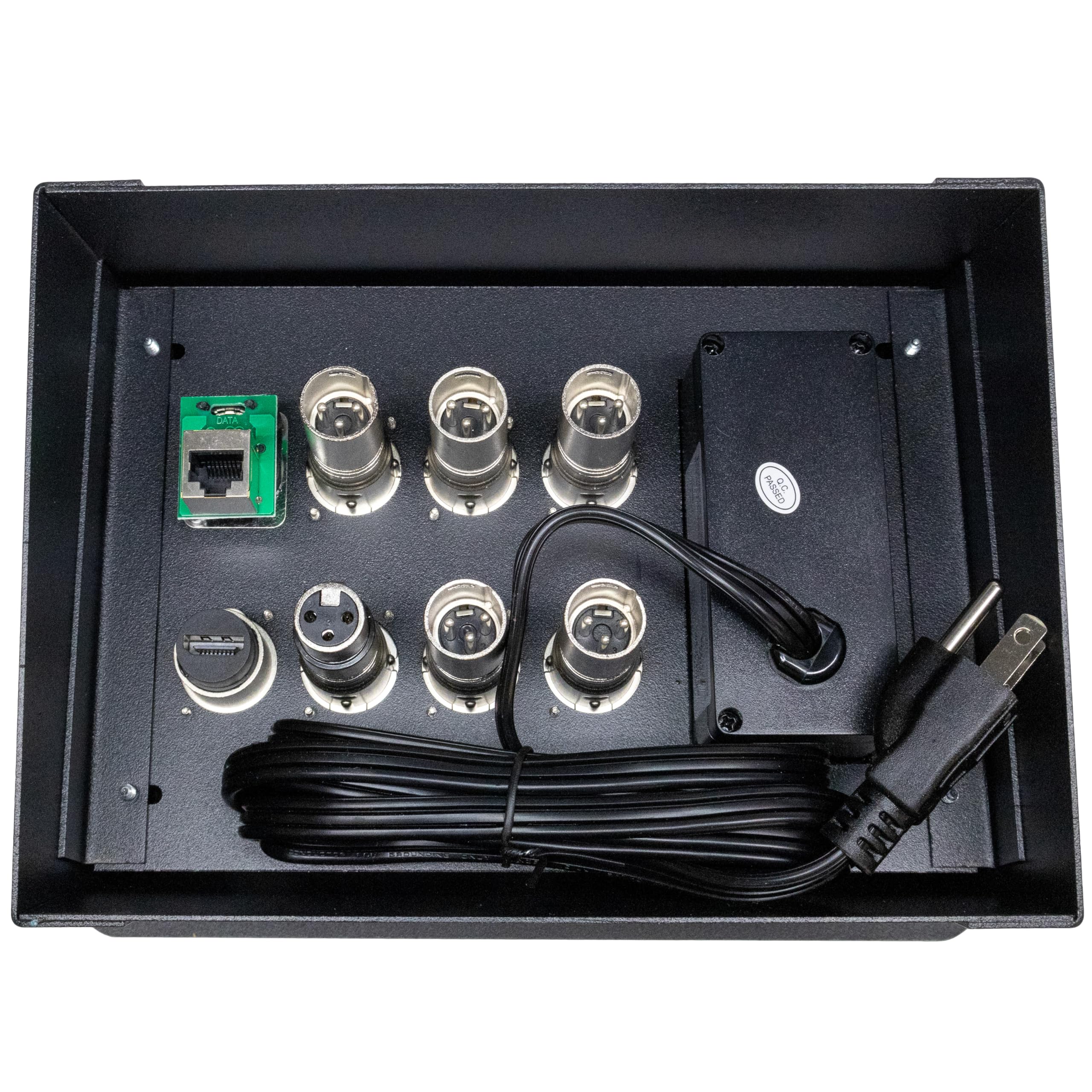 Stage Floor Box Pro Audio Recessed - XLR, Ethernet, USB & 110V Power Pass-Through Connectors ...