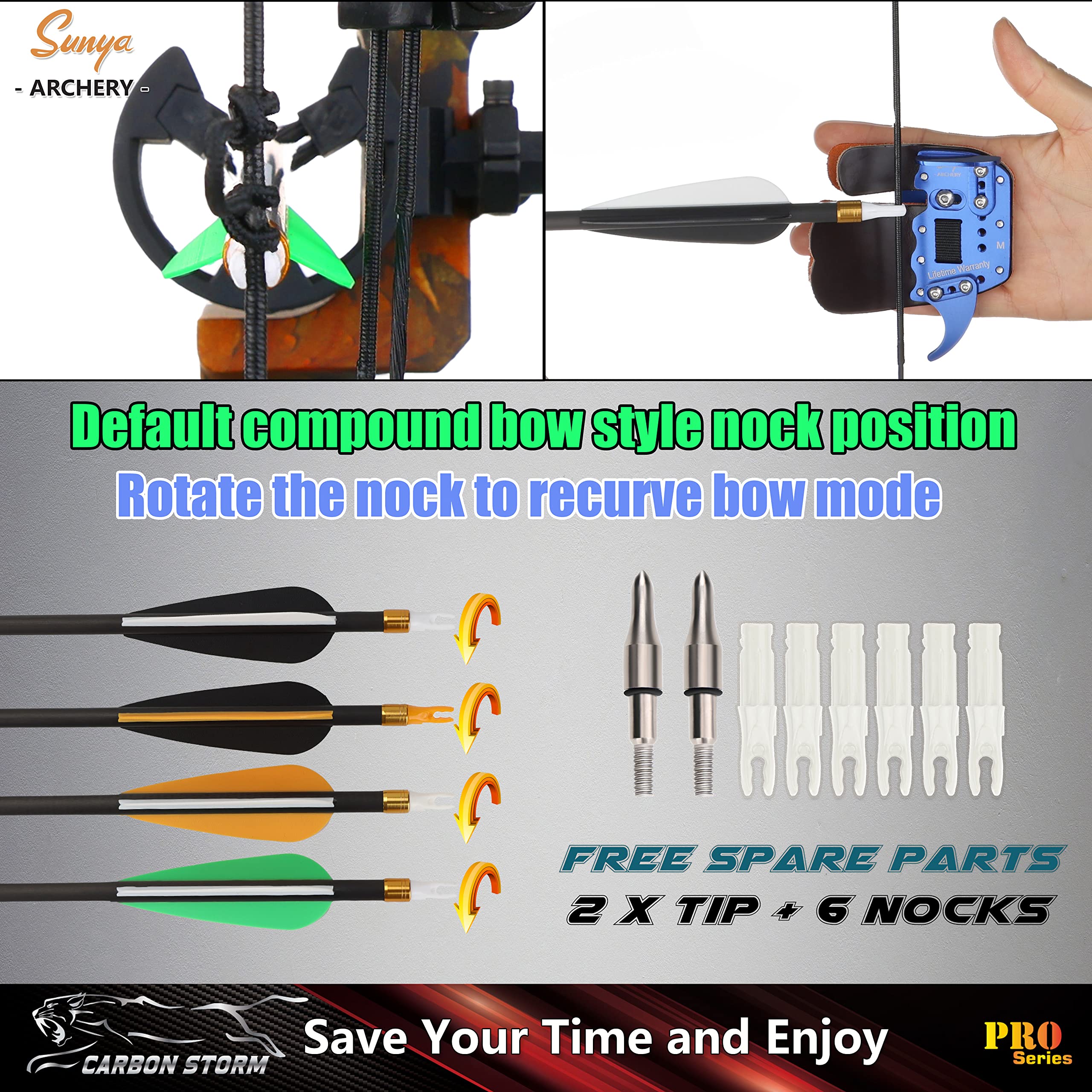 Snapklik.com : SUNYA Archery Hunting Arrows For Compund Bow And Recurve ...