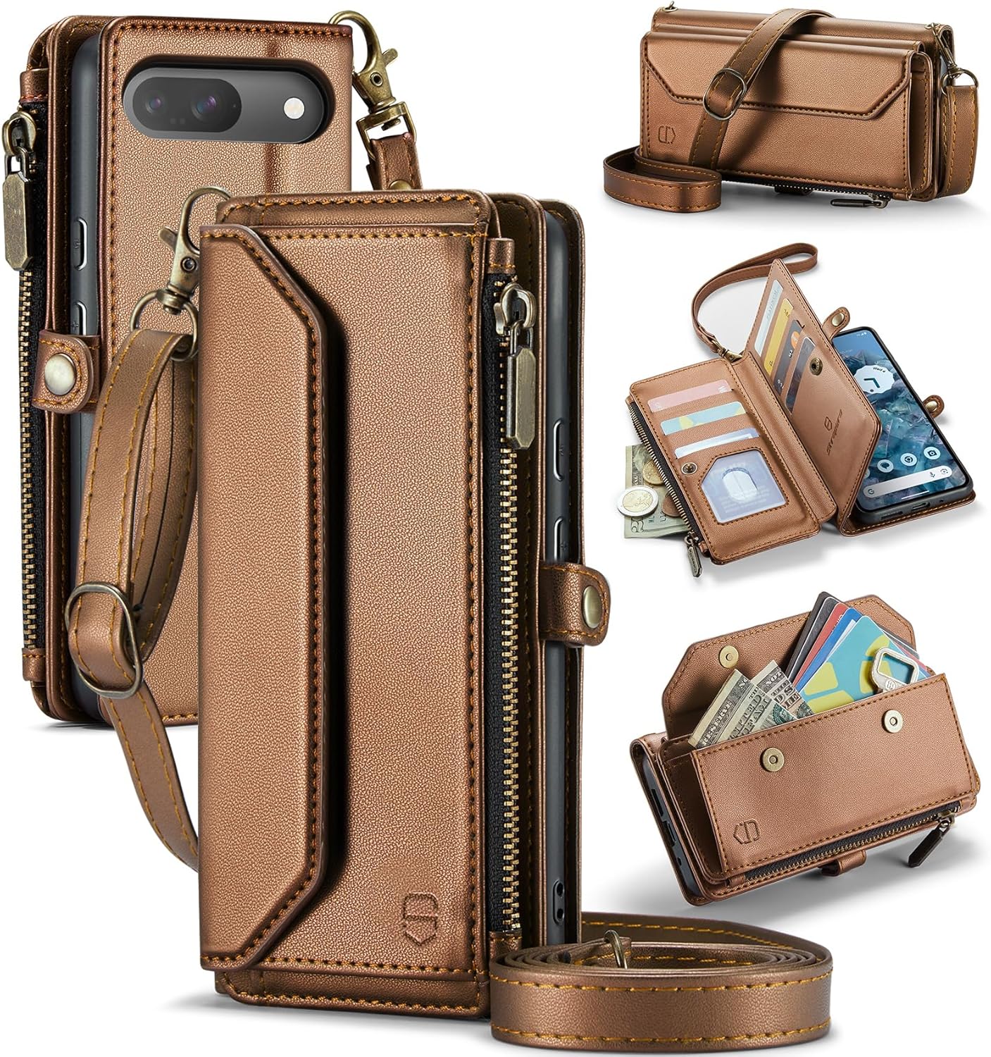 Amazon.com: Strapurs Crossbody Wallet Case Compatible with Google Pixel ...