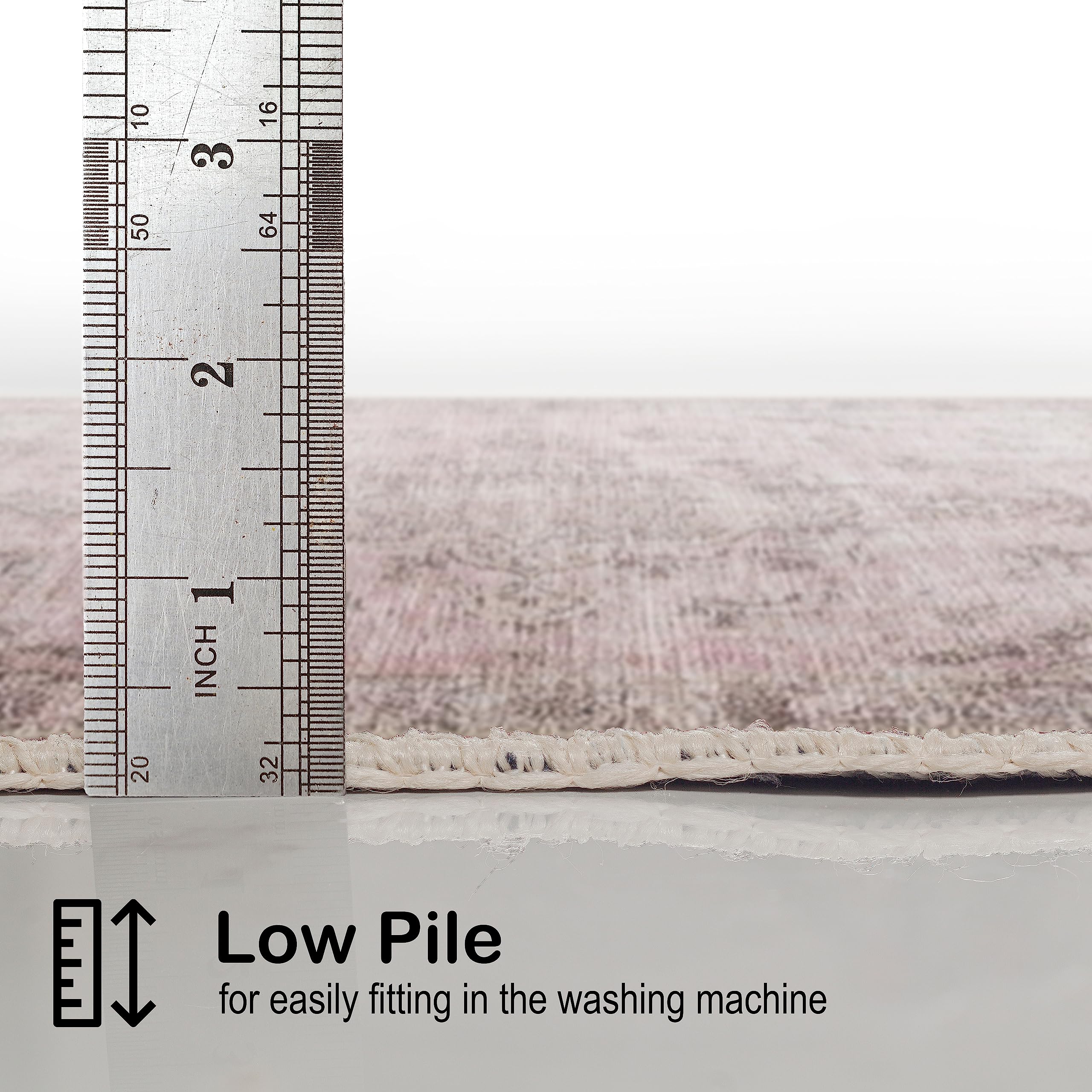 Adiva Rugs Machine Washable Area Rug with Non Slip Backing for Living ...