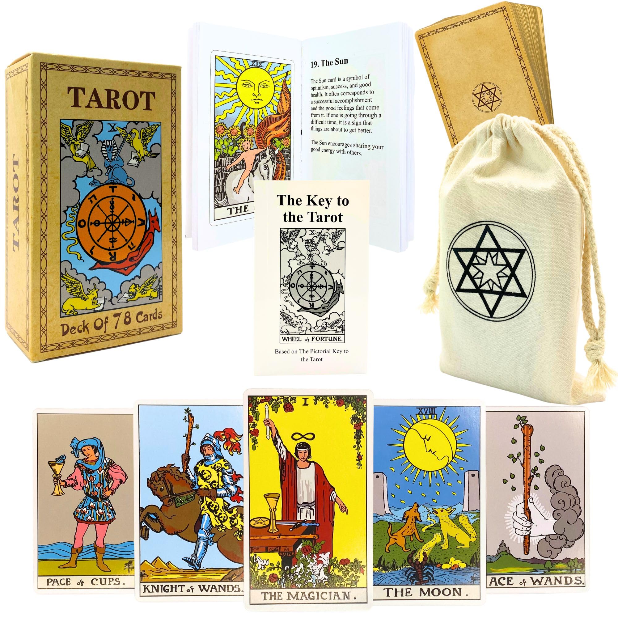 Osckey 78 Pcs Original Tarot Cards Set | Original Tarot Cards and Book ...