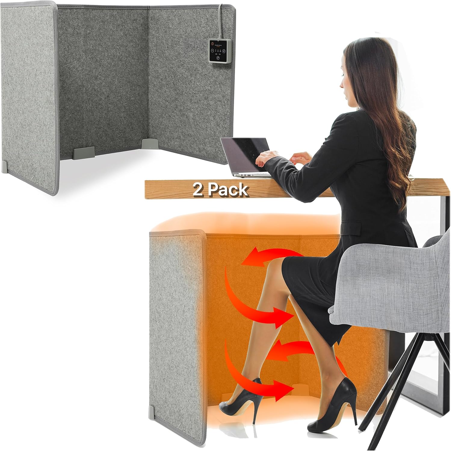 Amazon.com: Under Desk Space Heater 2 Pack - Silent and Energy ...