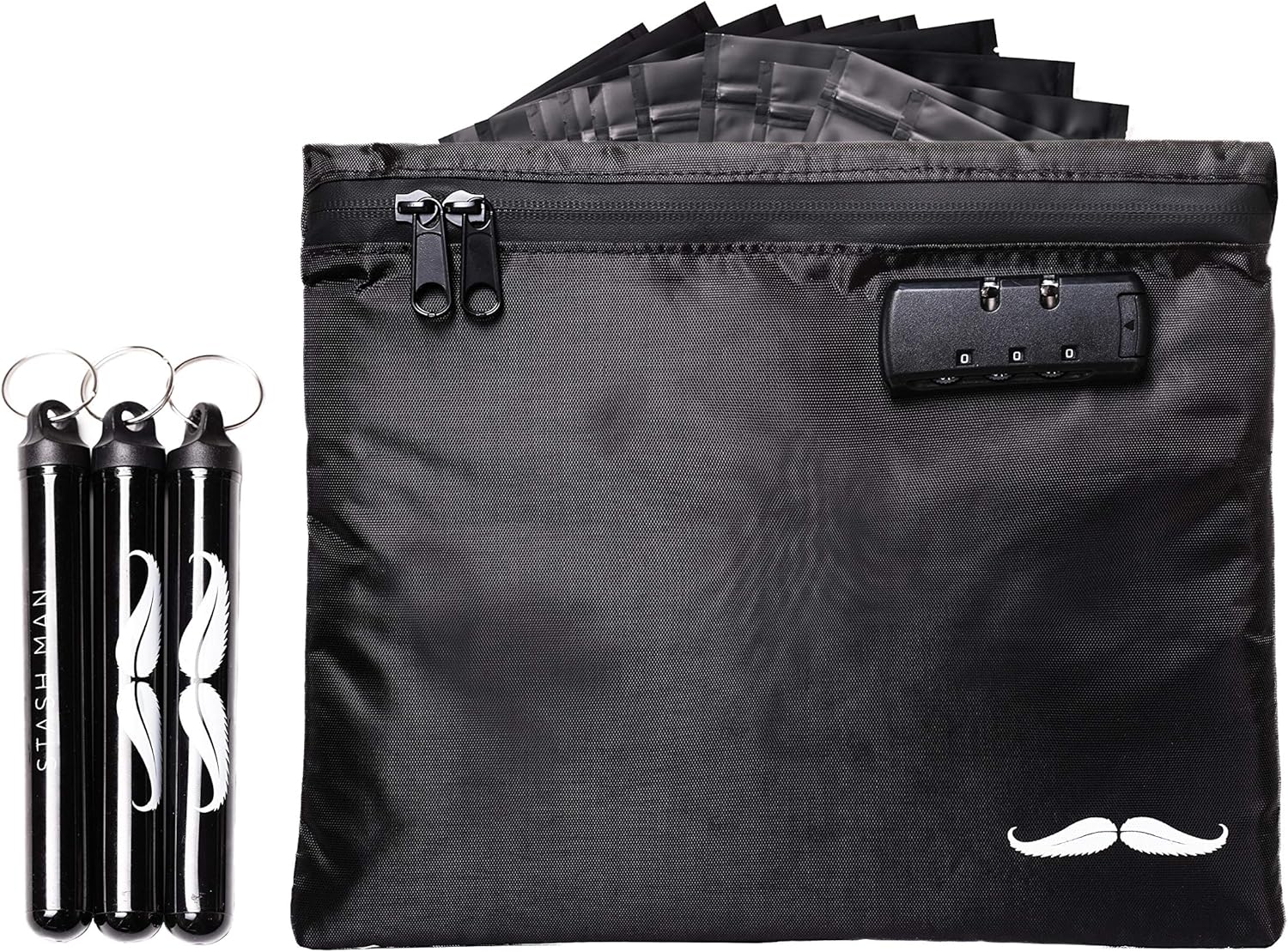 Stash Man Bag with 12 Pouches - 3 Tubes with Combo Lock - Water ...