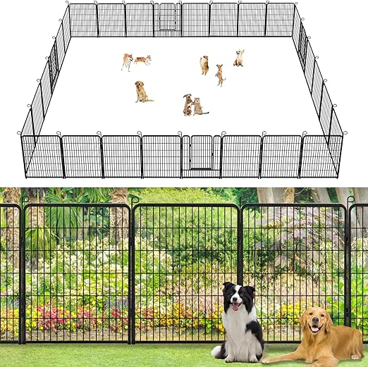 Amazon.com : Jhsomdr Garden Fence with Gate Temporary Dog Fencing for ...