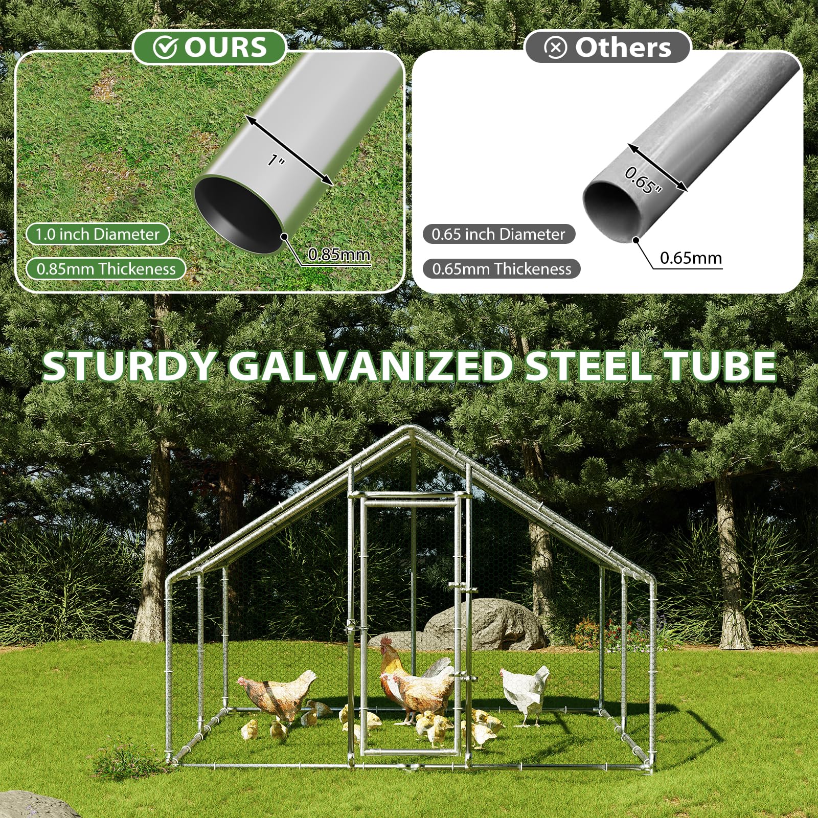 Snapklik.com : WAYTRIM Large Chicken Coop, Metal Chicken Run For 10-20 ...