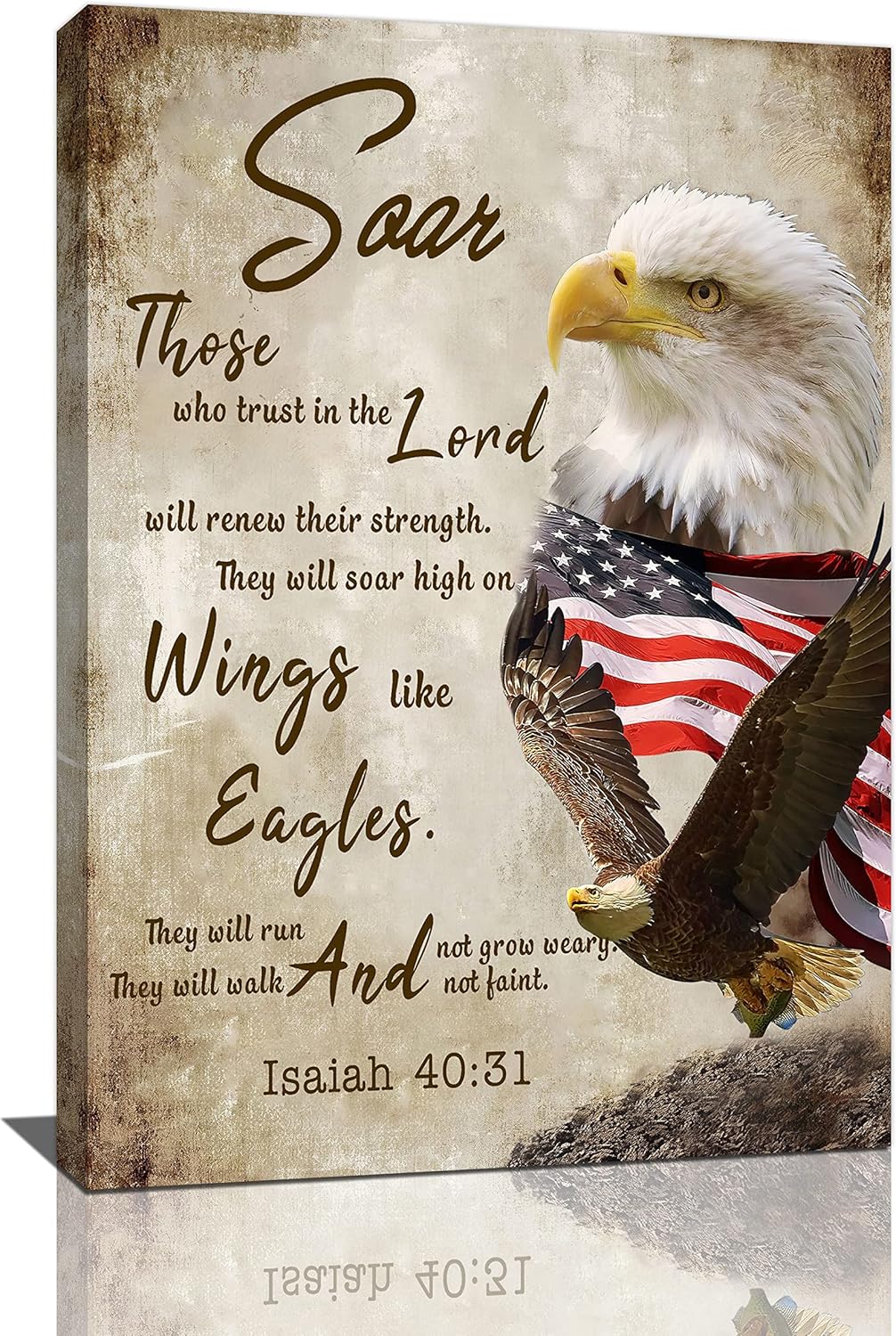 Amazon.com: Eagle Motivational Wall Art Flying Bald Eagle Inspirational ...