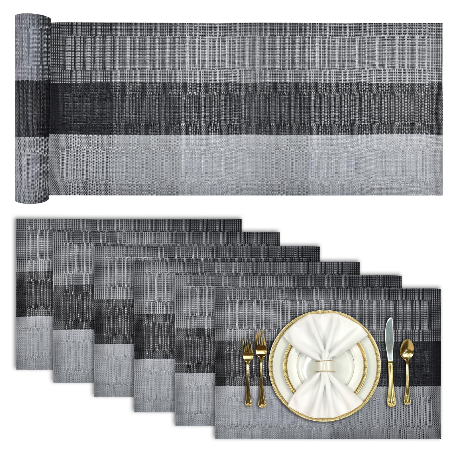 Amazon.com: Aofmee Table Runner and Placemats Set of 6 Washable, Heat ...