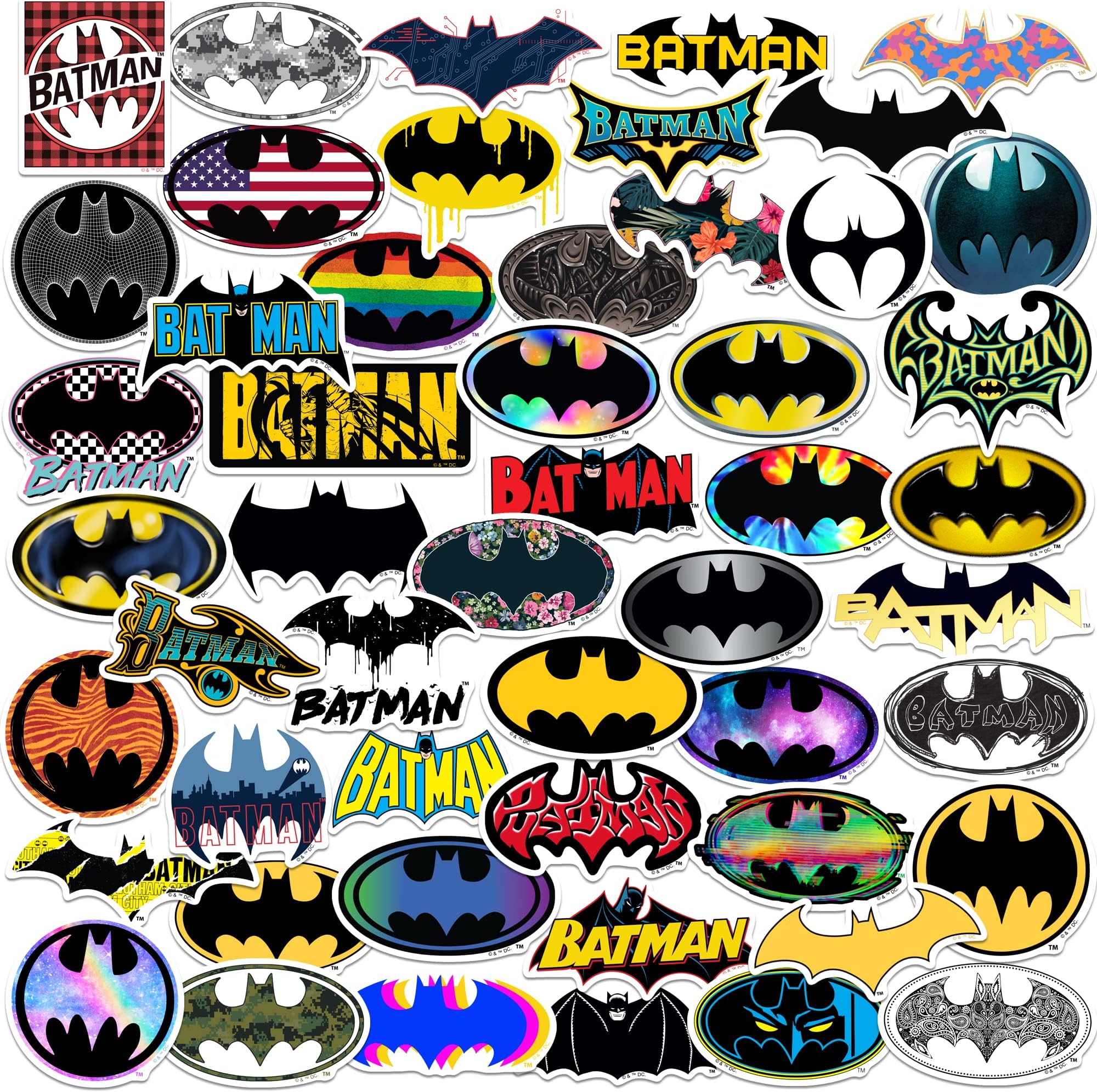 Amazon.com: Batman Logo Sticker Decal Pack of (9) Black : Automotive