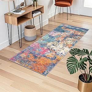 Amazon.com: Abstract 2x5 Runner Rug for Home - Washable Hallway Rugs ...