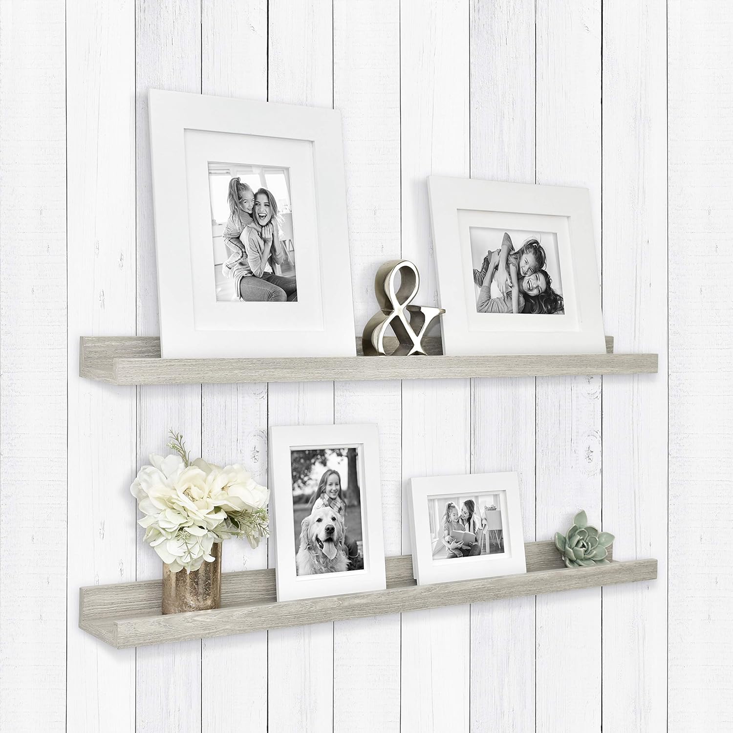 Amazon.com: MCS Picture Ledge Shelf, Room Decor Floating Shelf, Gray ...