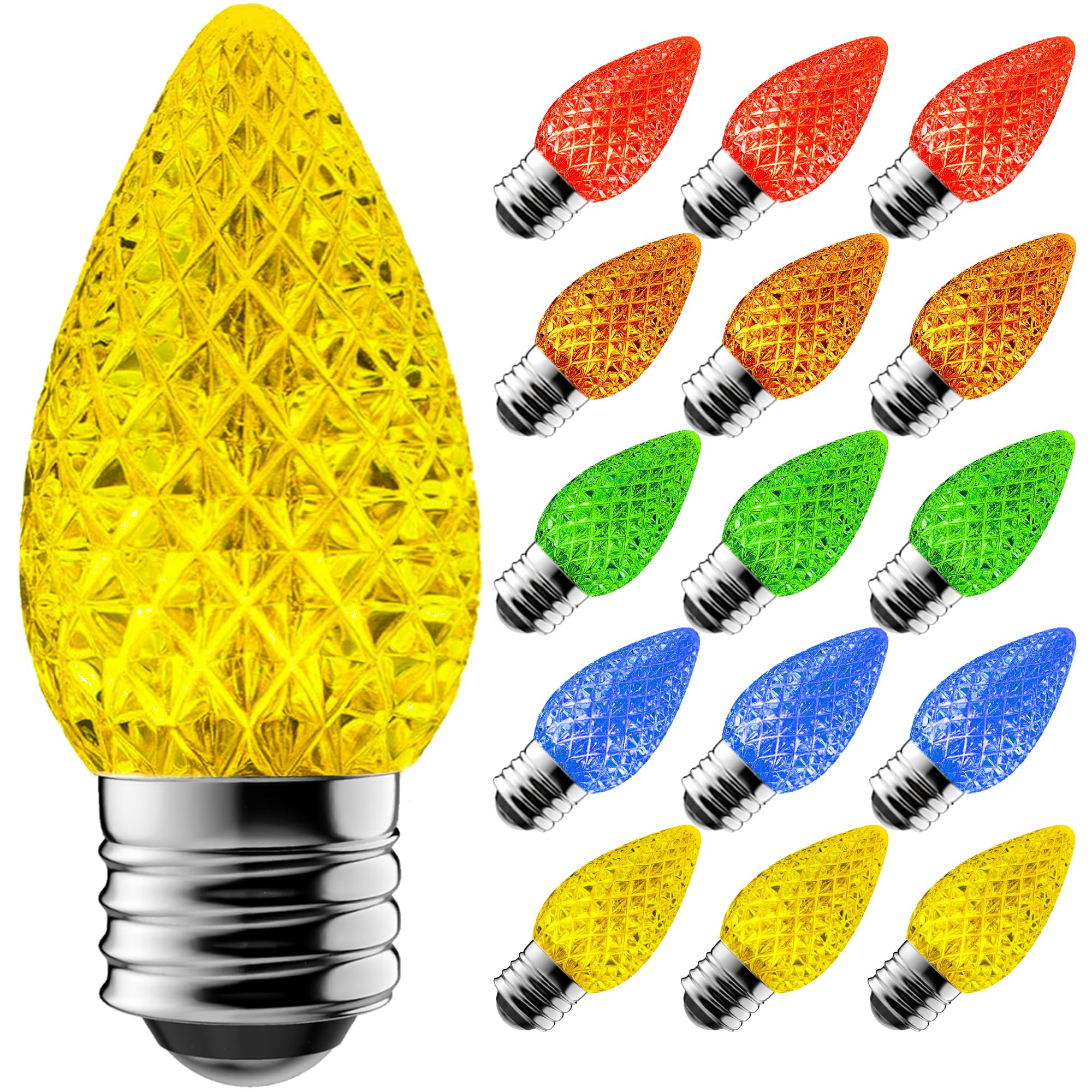 AJONIAM C7 Led Replacement Christmas Light Bulbs, 25-Pack C7 ...