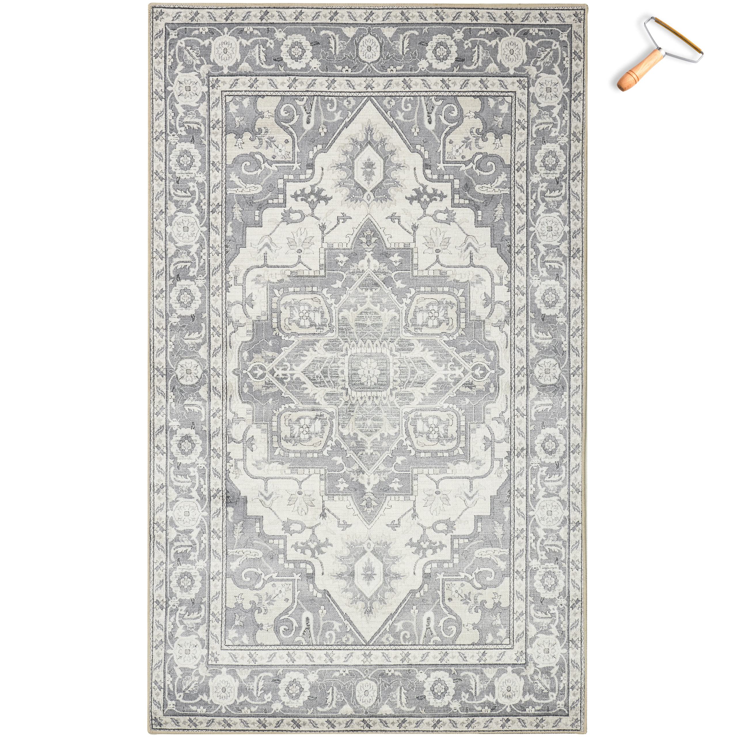 MaxRugrs Machine Washable Area Rugs Rubber Backing- Non Skid Printed ...