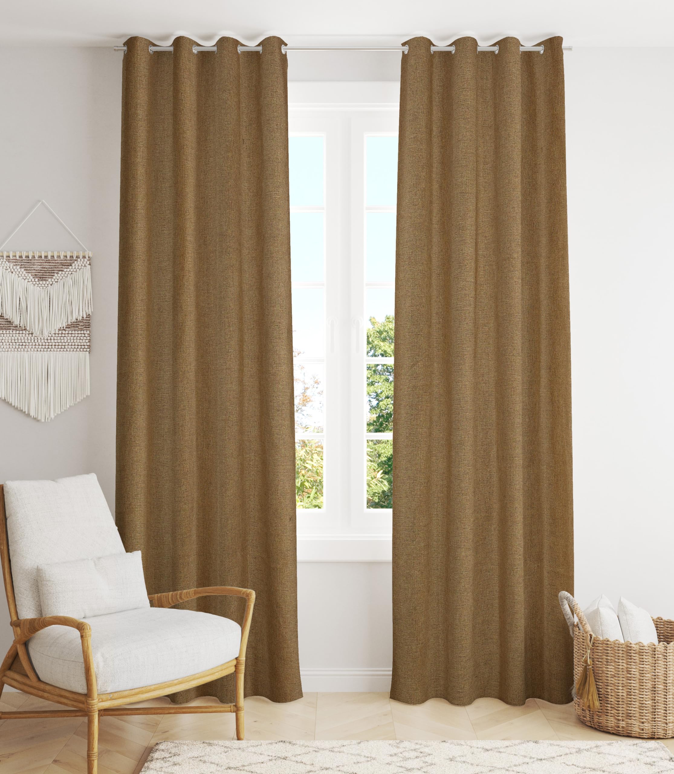 Buy FRESH FROM LOOM Jute Curtains For Door 7 Feet Long|Medium Window ...