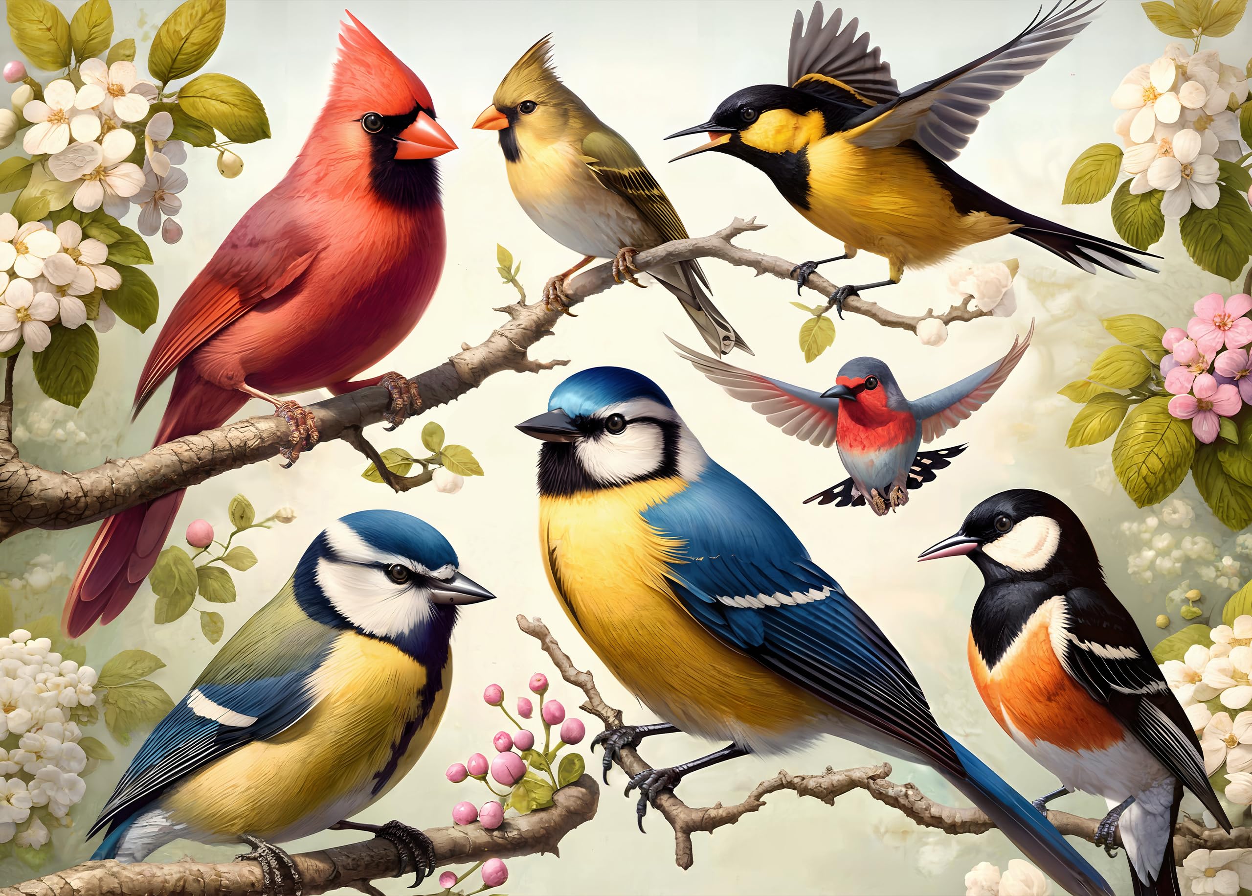 Amazon.com: Rocorose 1000 Piece Puzzle for Adults, Colorful Birds and ...