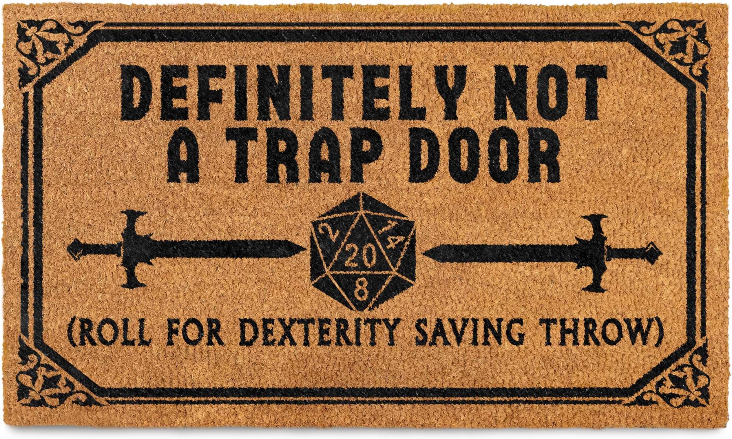 Amazon.com: Dragons Not A Trap Door Welcome Mat - Funny Trap Door ...