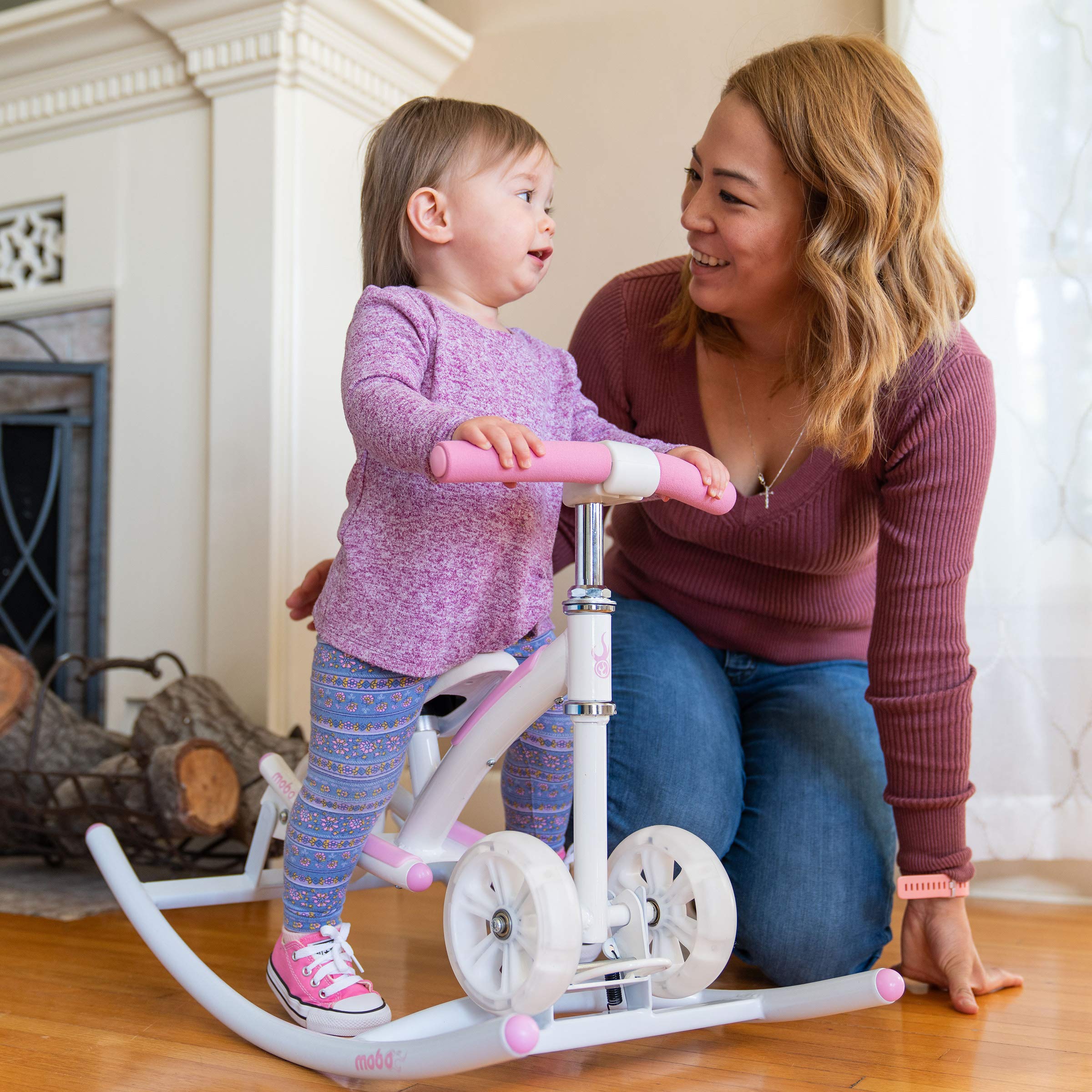 Mobo Cruiser Wobo Rocking Horse Ride On & Baby Balance Bike Pink, seat ...