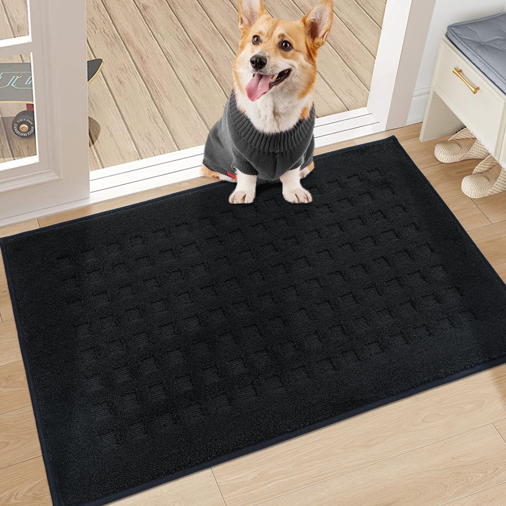 Amazon.com: BEQHAUSE Dog Door Mats for Muddy Paws 20"x32", Absorbent ...