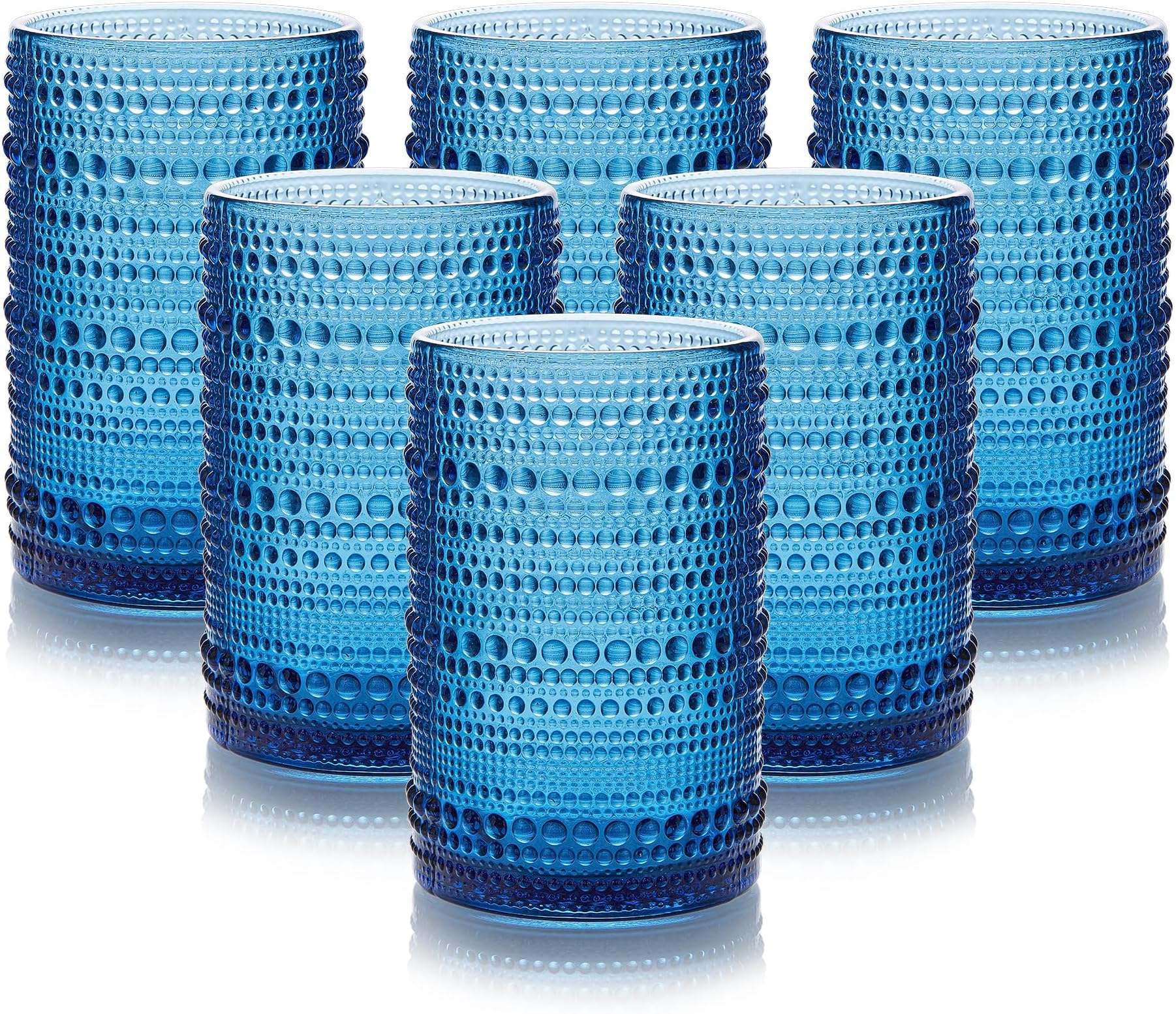 Amazon.com | Home Essentials Halo Set of 4 Clear 15 oz. Glasses: Mixed ...